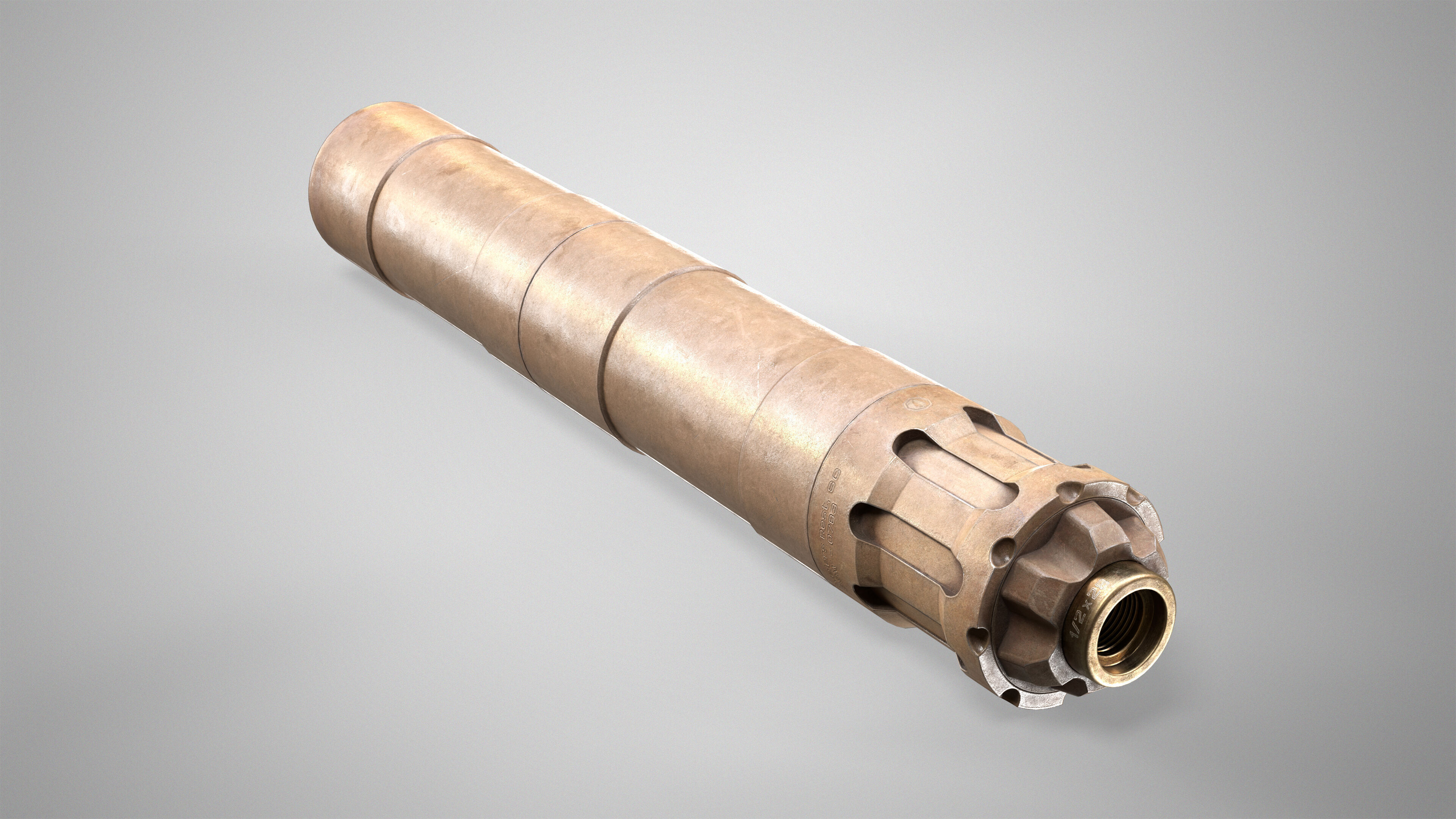 3D model Rugged Obsidian Silencer - 9mm Hundgun Suppressor AAA VR / AR ...
