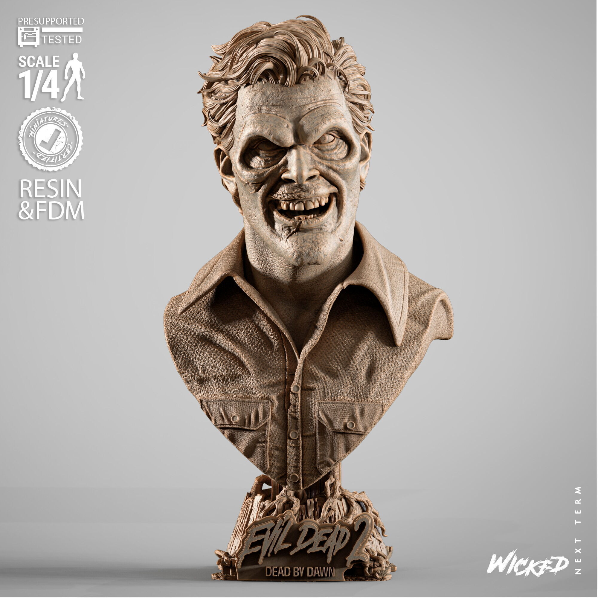 Wicked Movies Ash Portrait Bust 3D print 3D model 3D printable | CGTrader
