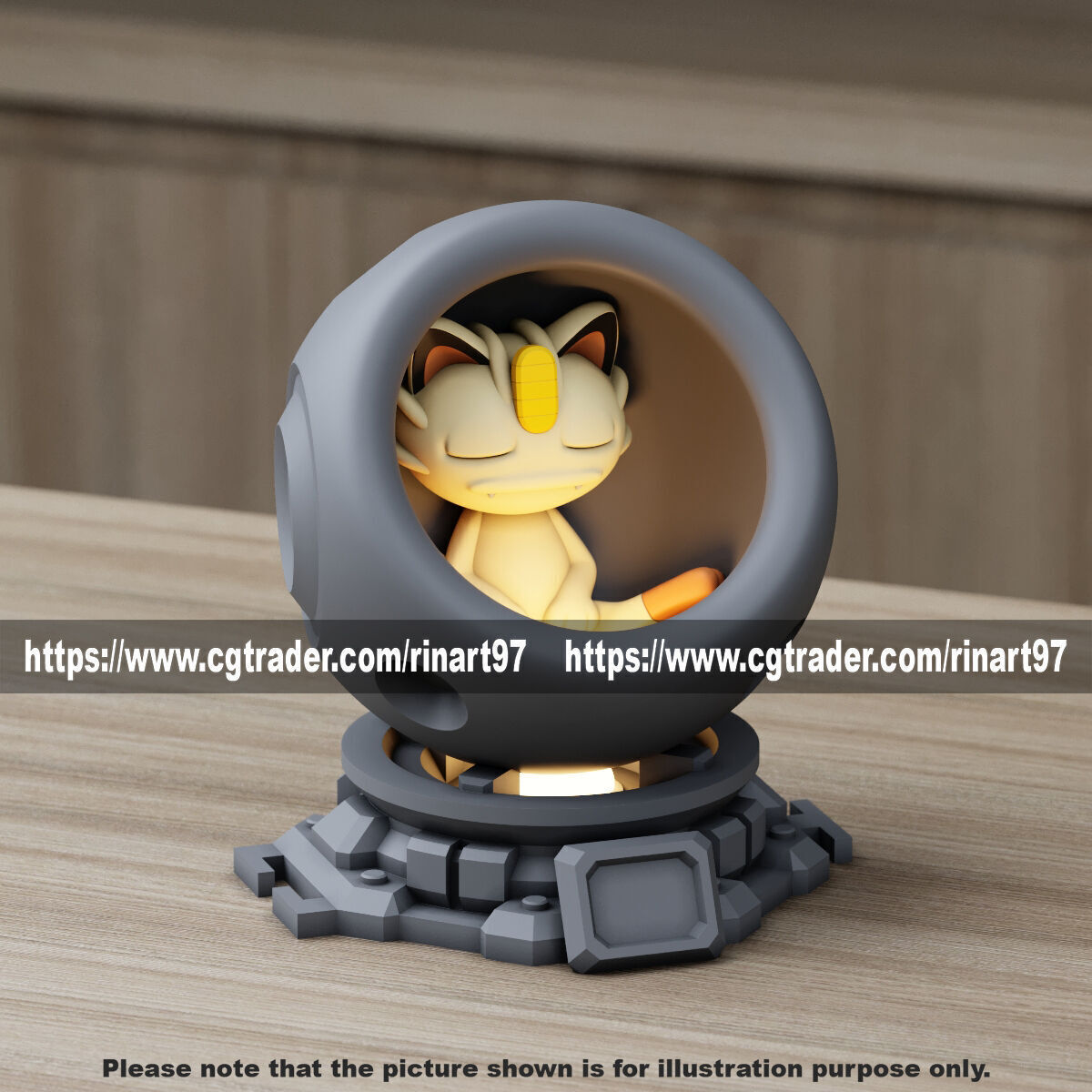 Meowth in healing machine pods from pokemon 3D model 3D printable ...