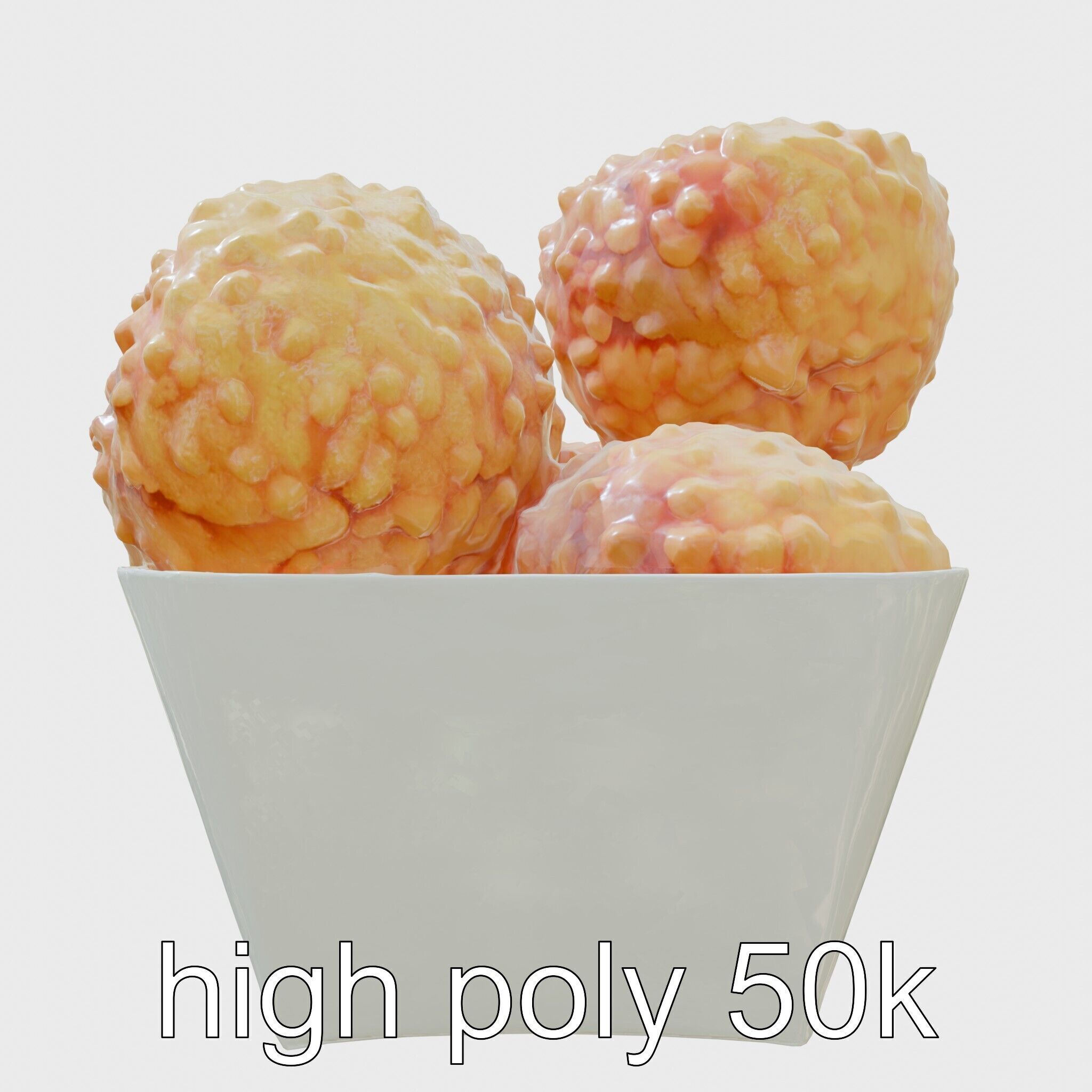 3D model Crispy Chicken Nuggets Paper Box model pack VR / AR / low-poly ...