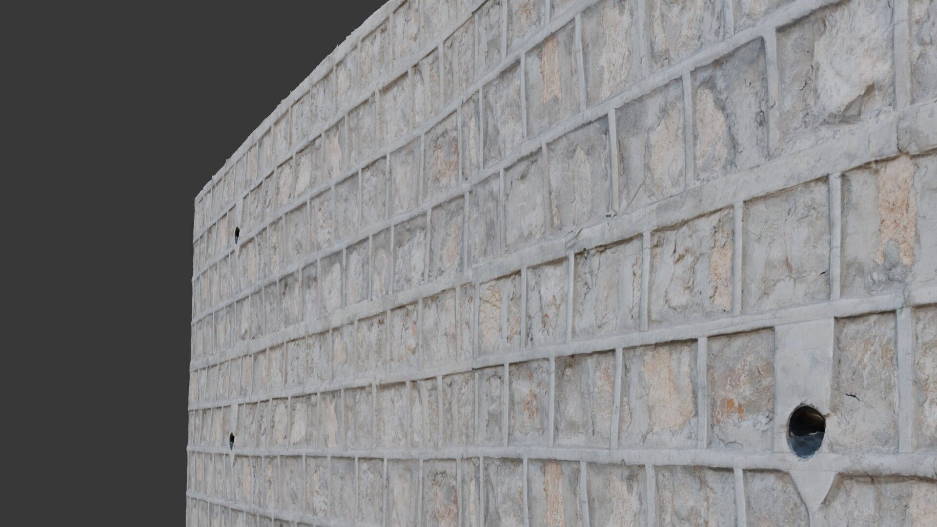 3D model Stone Retaining Wall 3D Scanned Low-Poly Model VR / AR / low ...