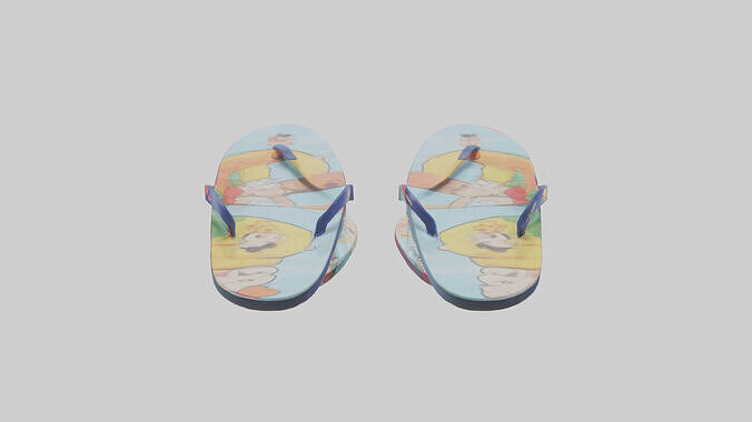 Cartoon Flip Flops model 3D model | CGTrader