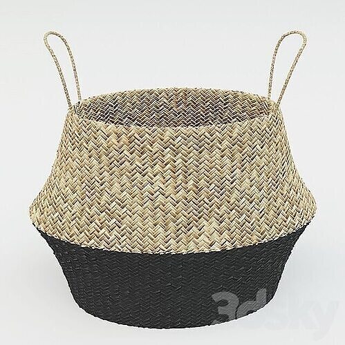 rattan basket free 3D model | CGTrader