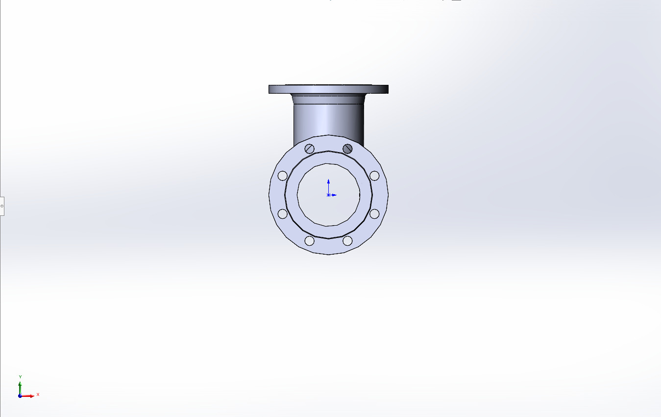 SolidWorks 3D CAD Model - Flanged Pipe Tee Fitting 3D model 3D ...