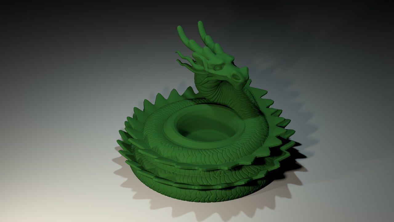 Dragon candle holder 3D model 3D printable | CGTrader
