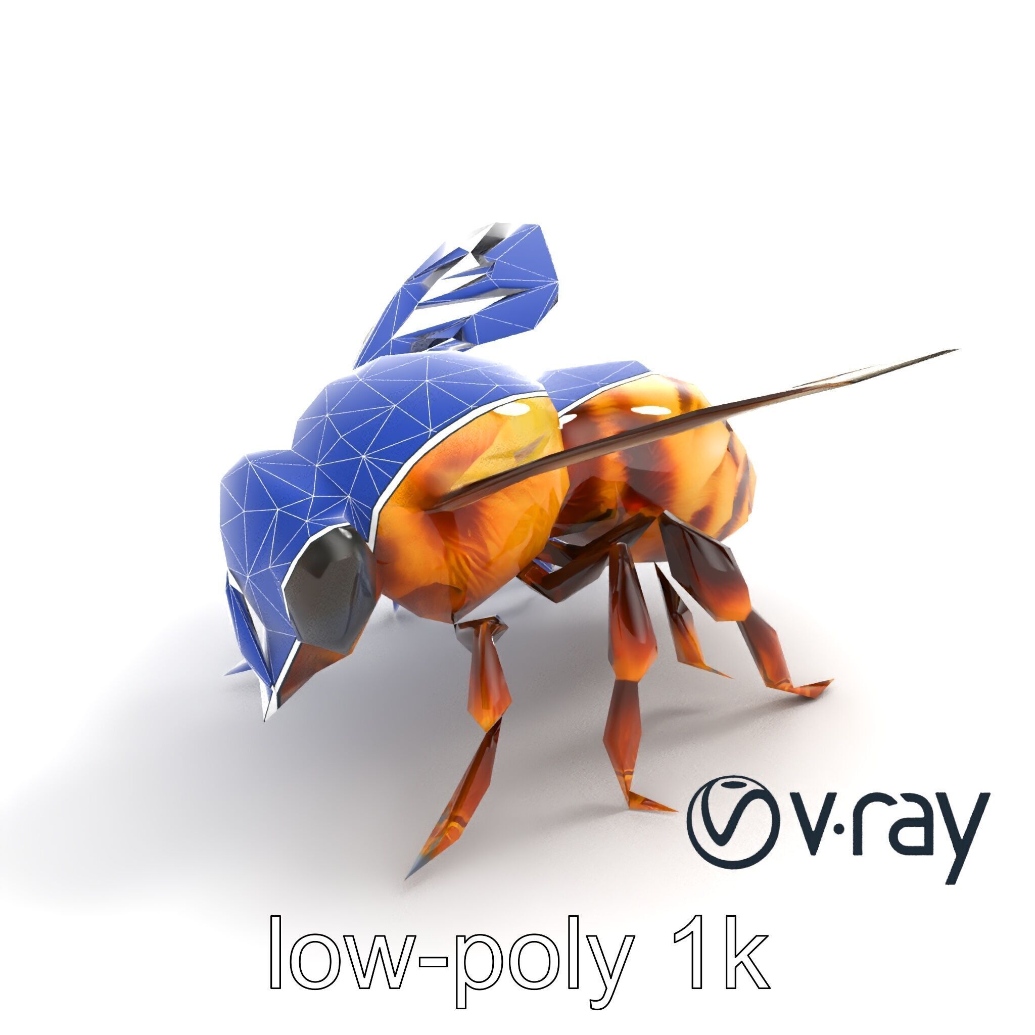 3D model Authentic Honey Bee Detailed 3D Model Pack VR / AR / low-poly ...
