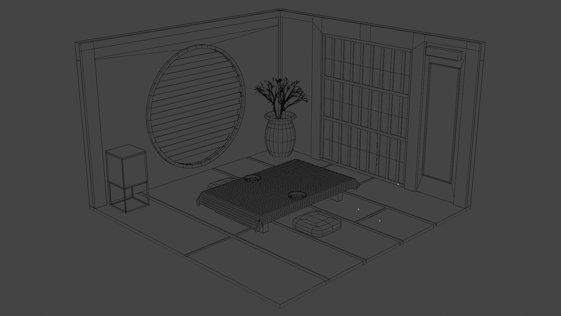 Traditional Japanese Room 3D Render free VR / AR / low-poly 3D model ...