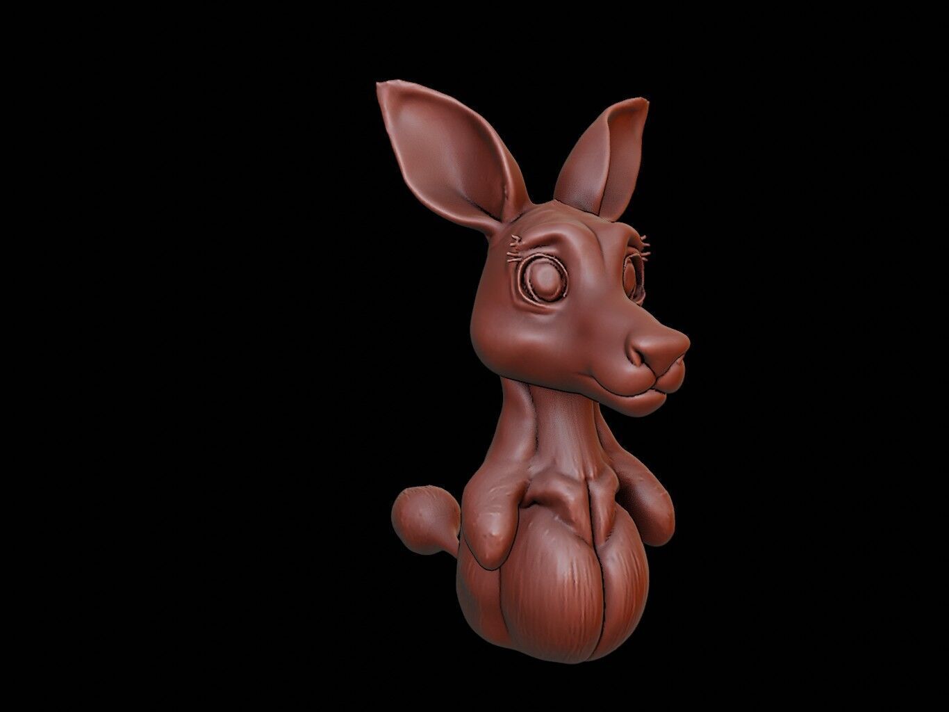Kangaroo Animal Bust 3D model 3D printable | CGTrader