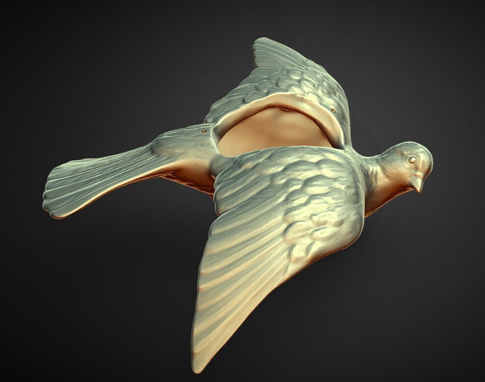 hanging dove planter decoration 3D model 3D printable | CGTrader