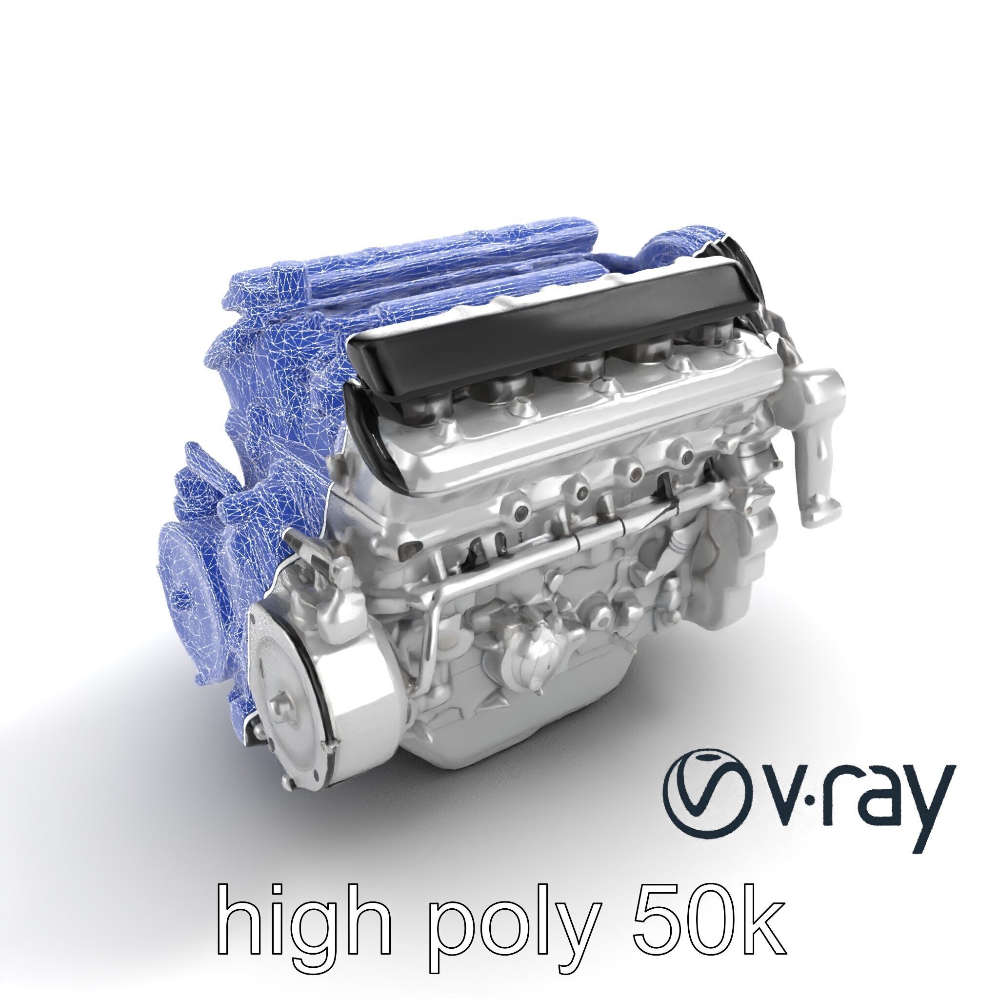 3D model V8 Engine OHV Pushrod Architecture Model Pack VR / AR / low ...