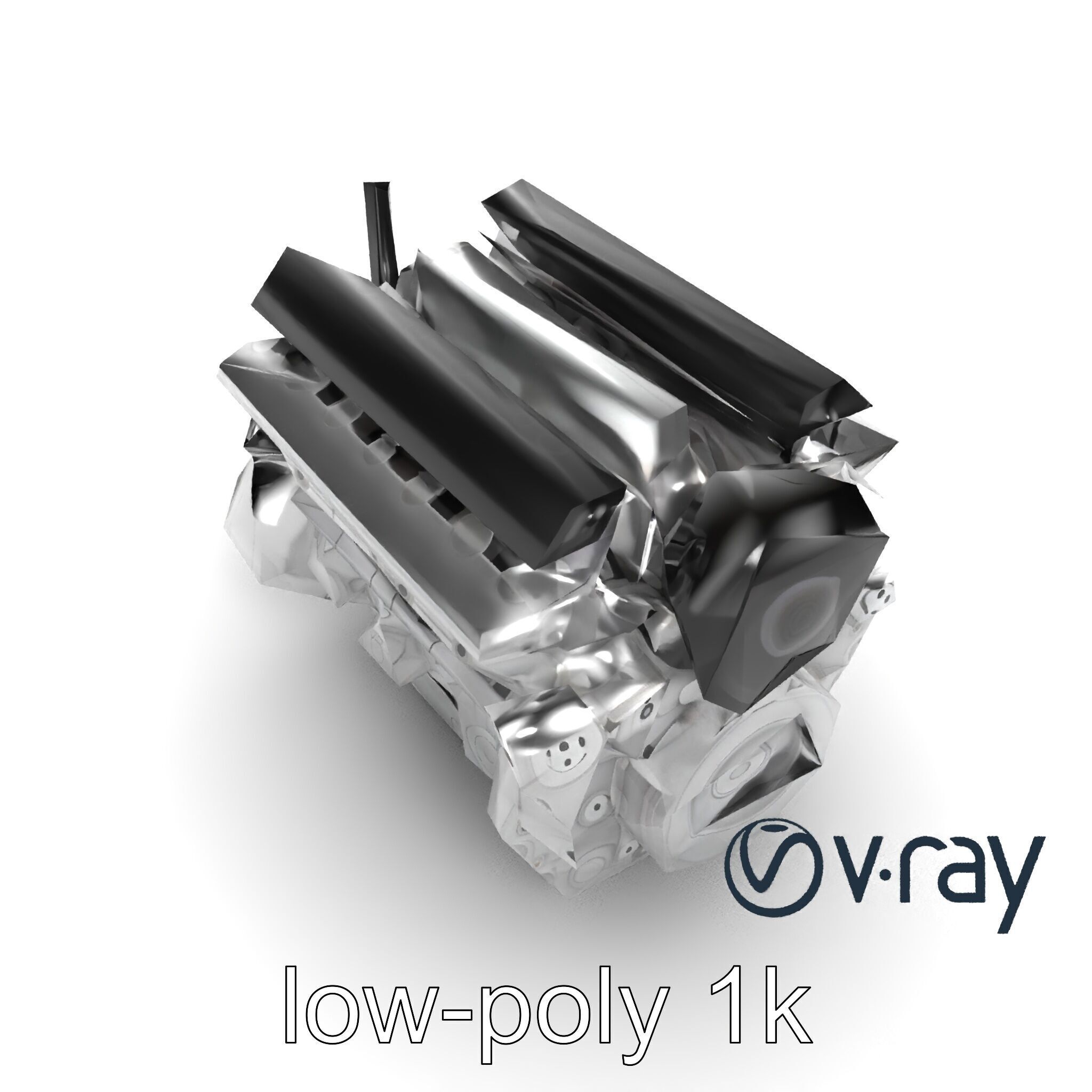 3D model V8 Engine OHV Pushrod Architecture Model Pack VR / AR / low ...