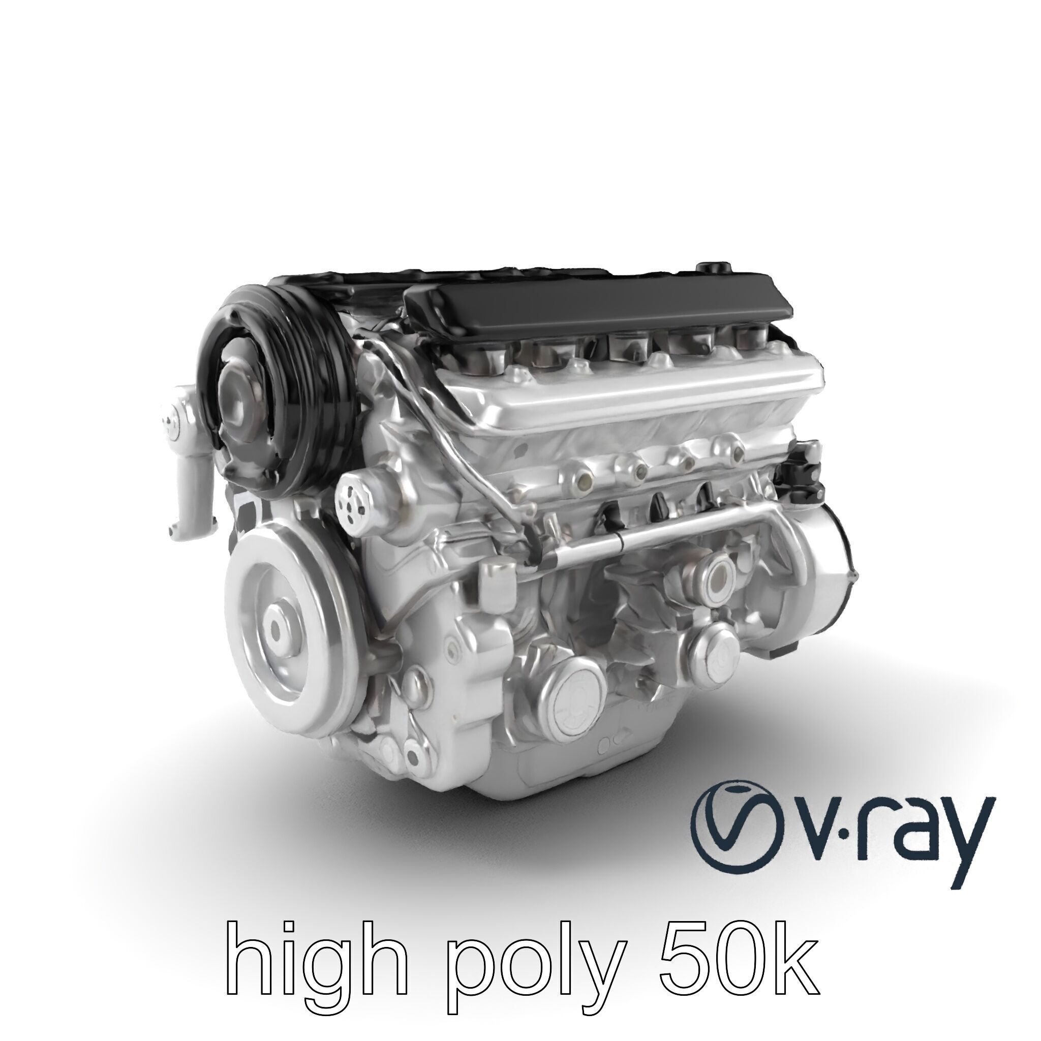 3D model V8 Engine OHV Pushrod Architecture Model Pack VR / AR / low ...