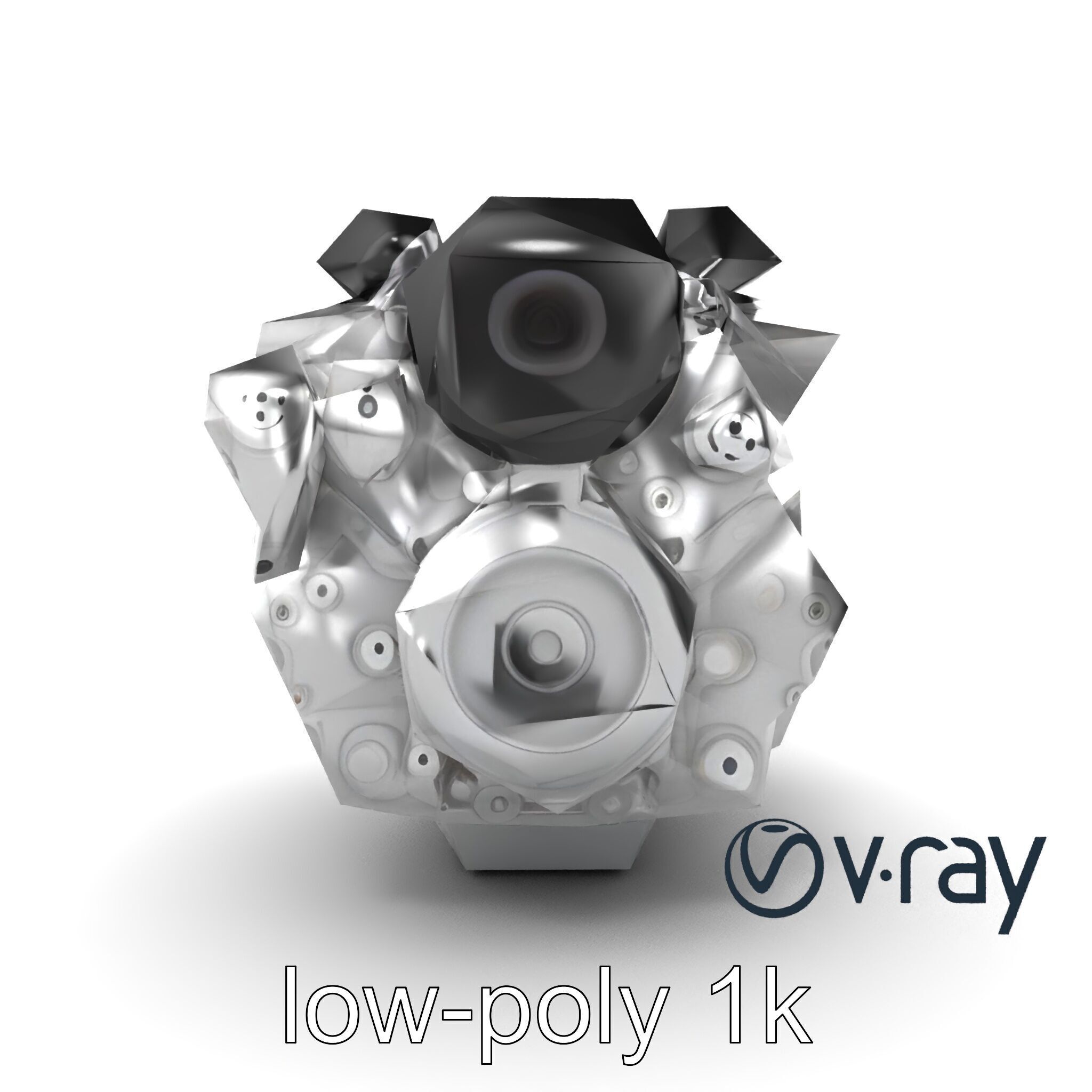 3D model V8 Engine OHV Pushrod Architecture Model Pack VR / AR / low ...