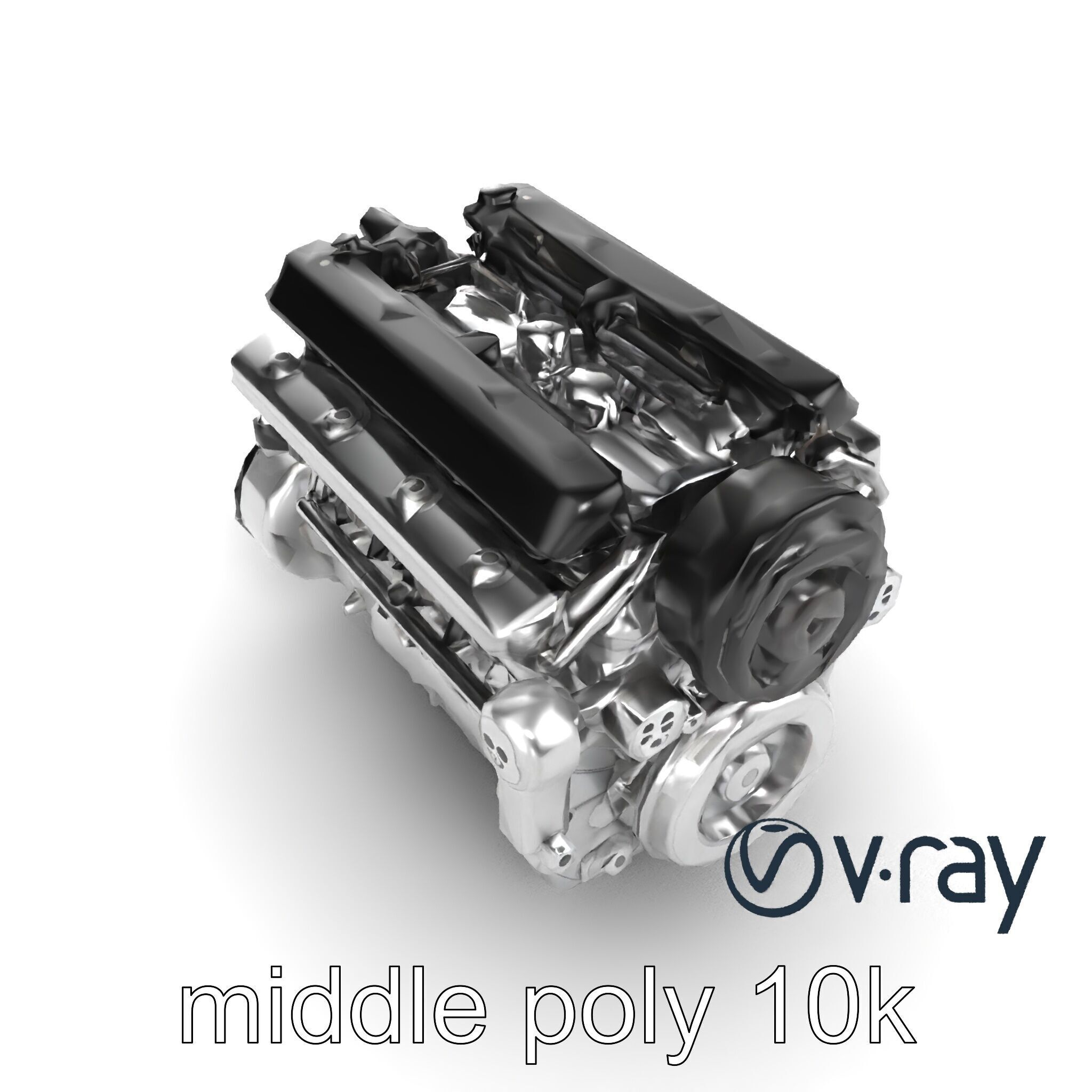 3D model V8 Engine OHV Pushrod Architecture Model Pack VR / AR / low ...
