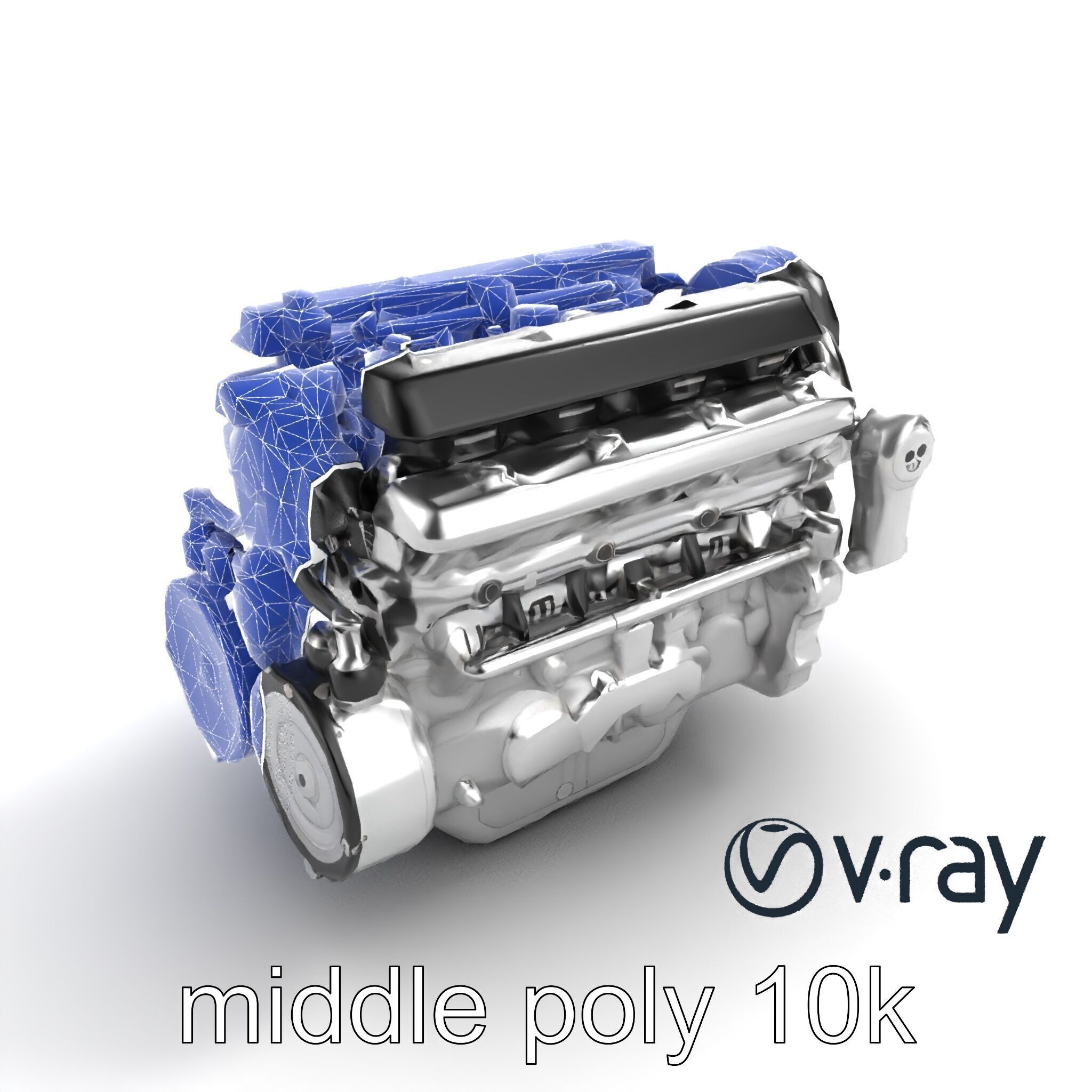 3D model V8 Engine OHV Pushrod Architecture Model Pack VR / AR / low ...