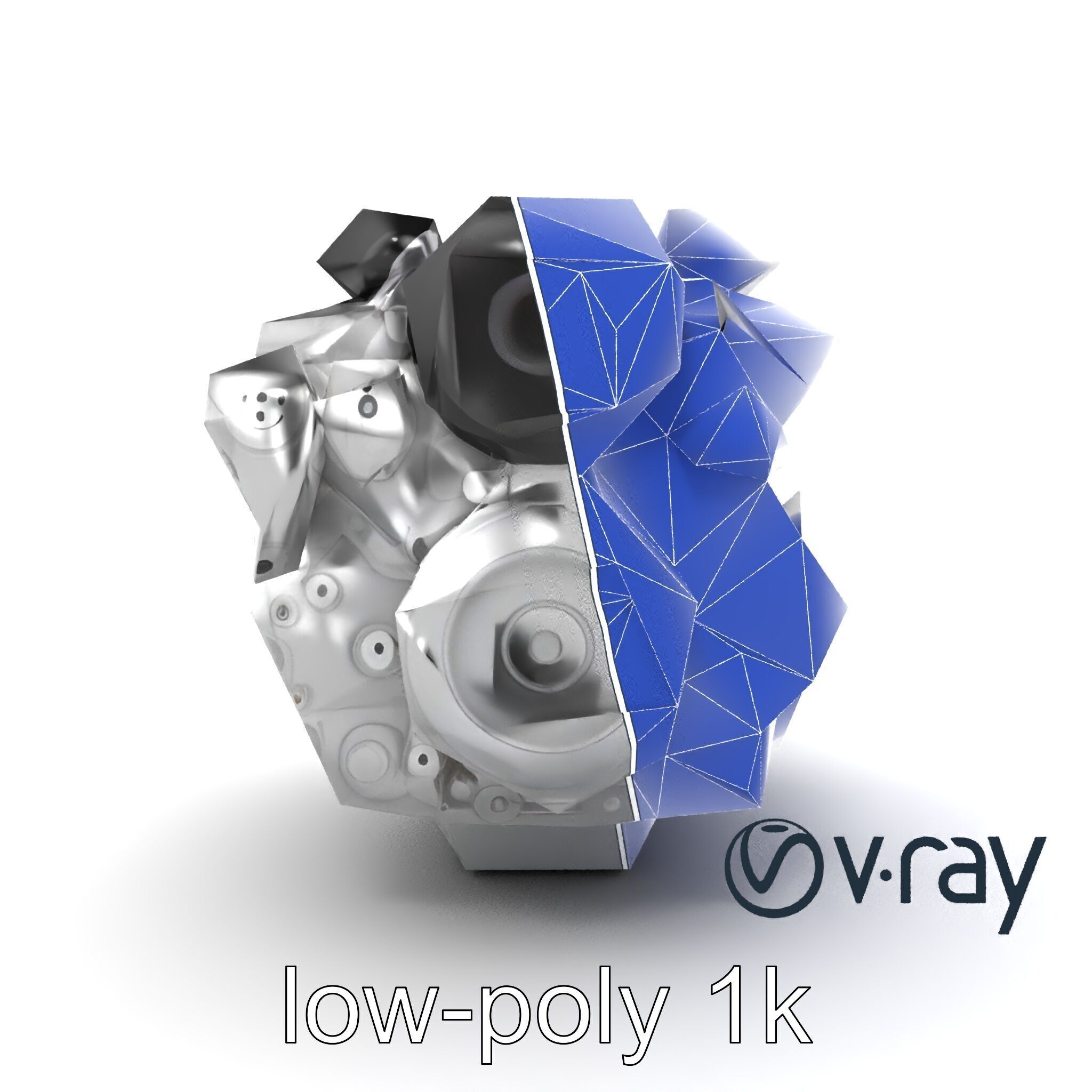 3D model V8 Engine OHV Pushrod Architecture Model Pack VR / AR / low ...