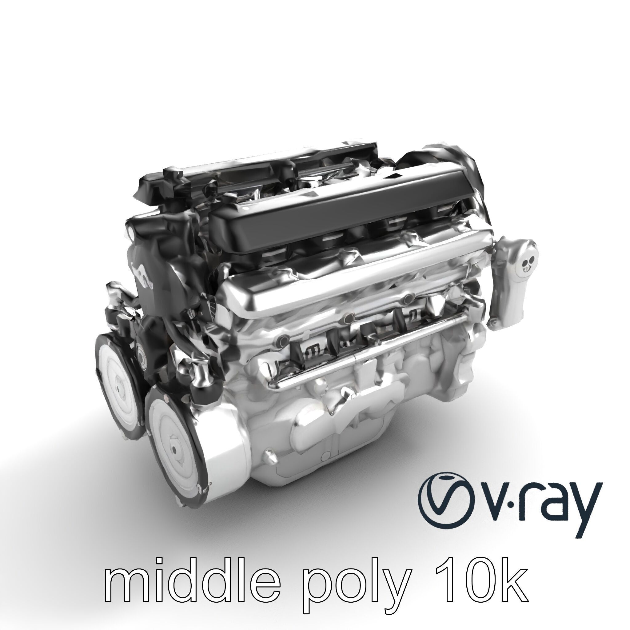 3D model V8 Engine OHV Pushrod Architecture Model Pack VR / AR / low ...