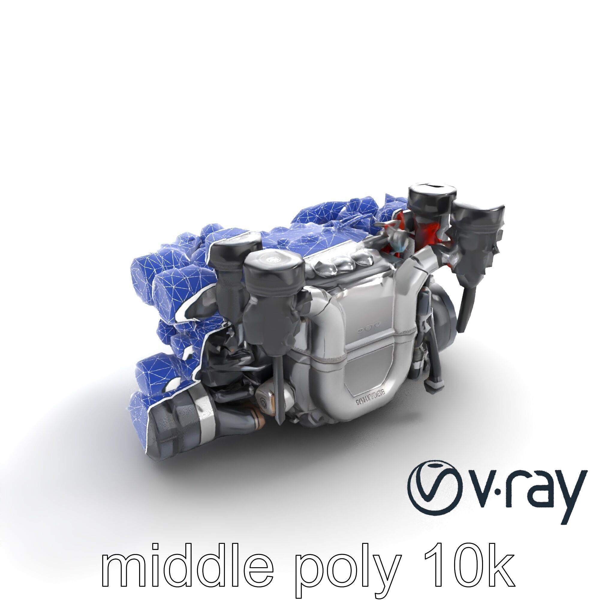 3D model Twin-Turbo V8 Engine model pack with precision-machined ...