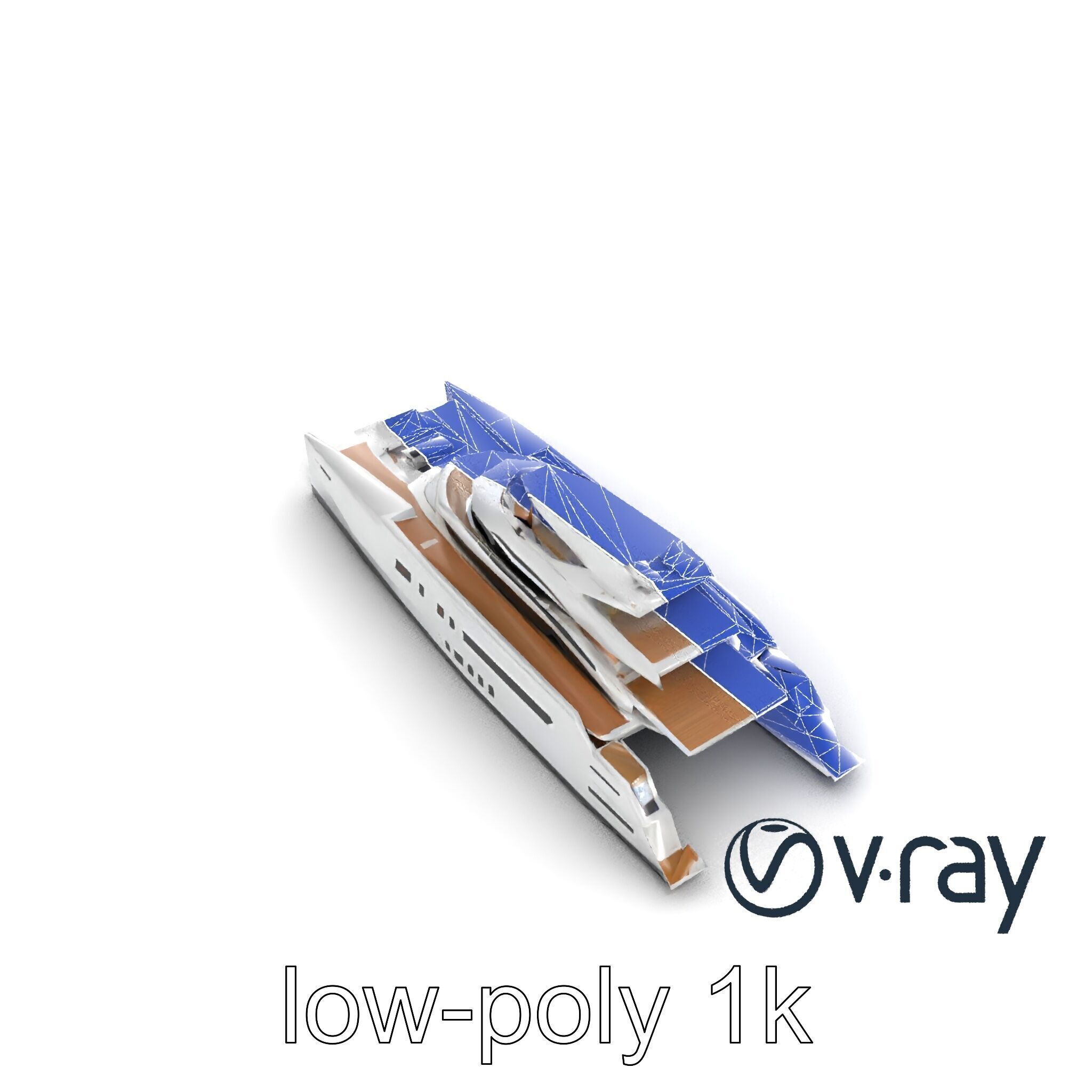 3D model Mega Trimaran Yacht Ultra-Futuristic Model Pack VR / AR / low ...