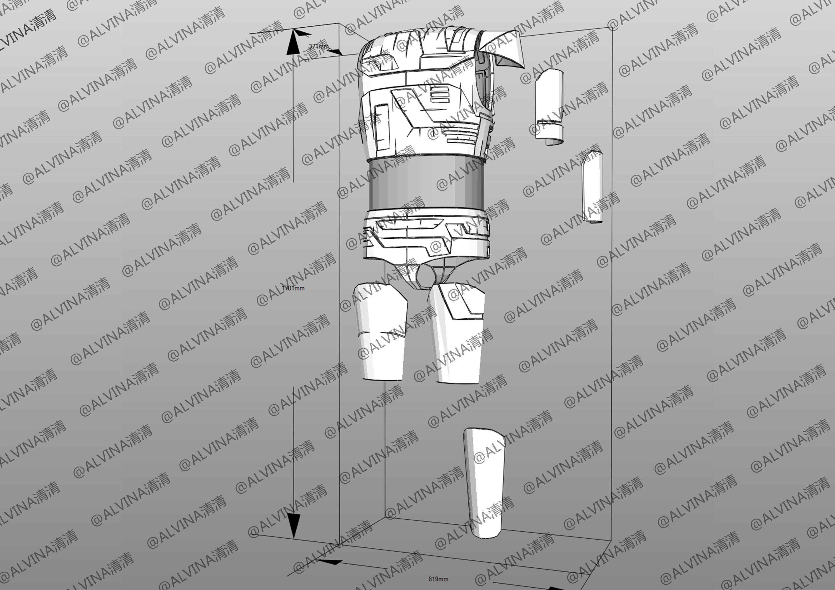 3D model Metal Hero Gavan Armor - DIY Cosplay Pepakura Foam Template VR ...