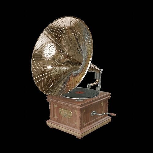 Antique Gramophone 3D Model free VR / AR / low-poly 3D model | CGTrader