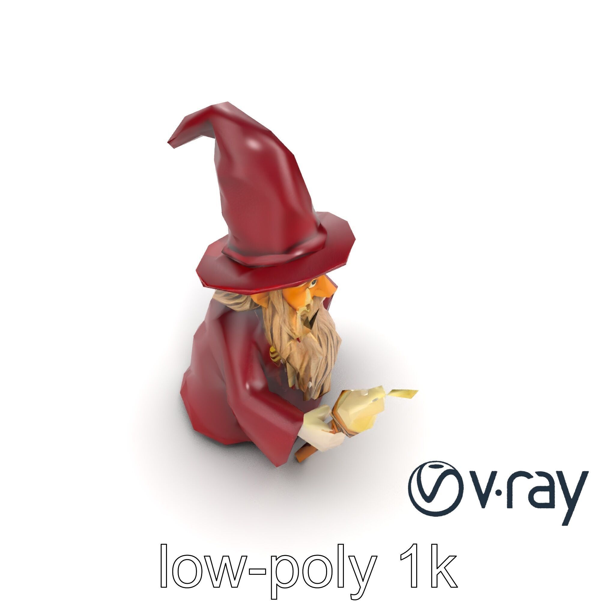 3D model Wizard Character with Magic Staff model pack VR / AR / low ...