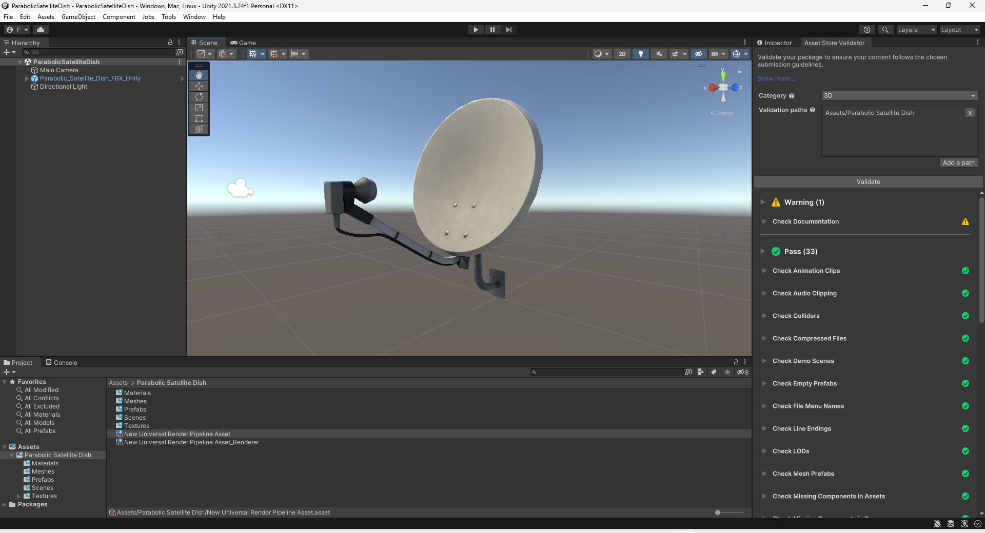3D model Parabolic Satellite Dish 3D Model VR / AR / low-poly | CGTrader