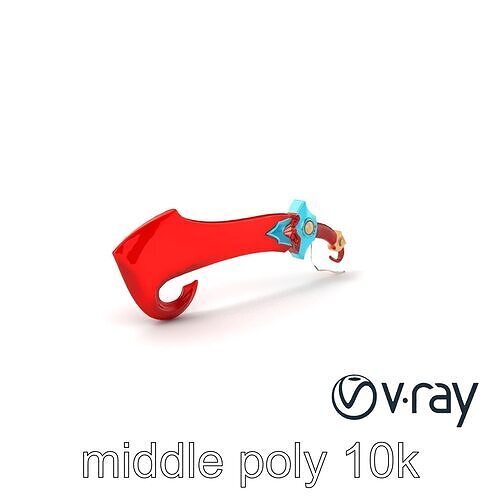 3D model Bright Red Energy Rapier Cartoon Style model pack VR / AR ...