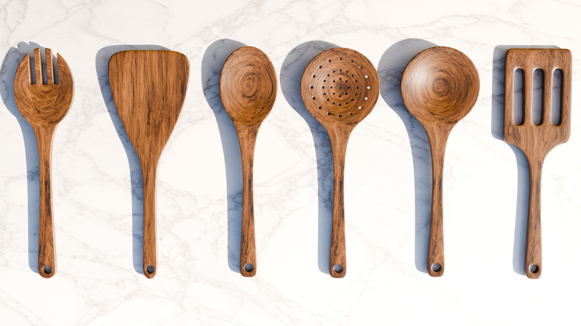 Kitchen wooden utensils free VR / AR / low-poly 3D model | CGTrader