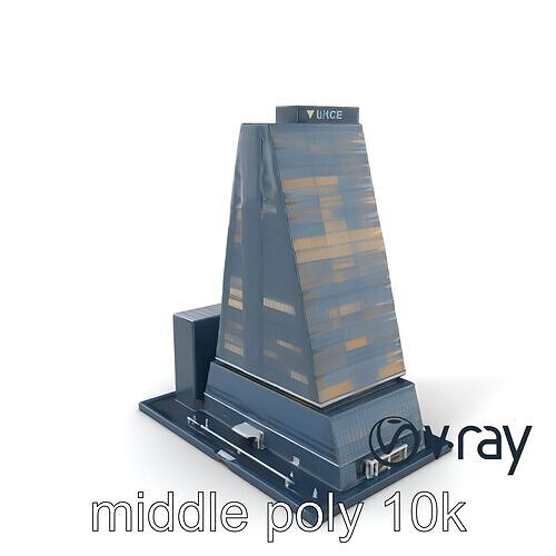 3D model Futuristic Skyscraper Neon Sign model pack VR / AR / low-poly ...