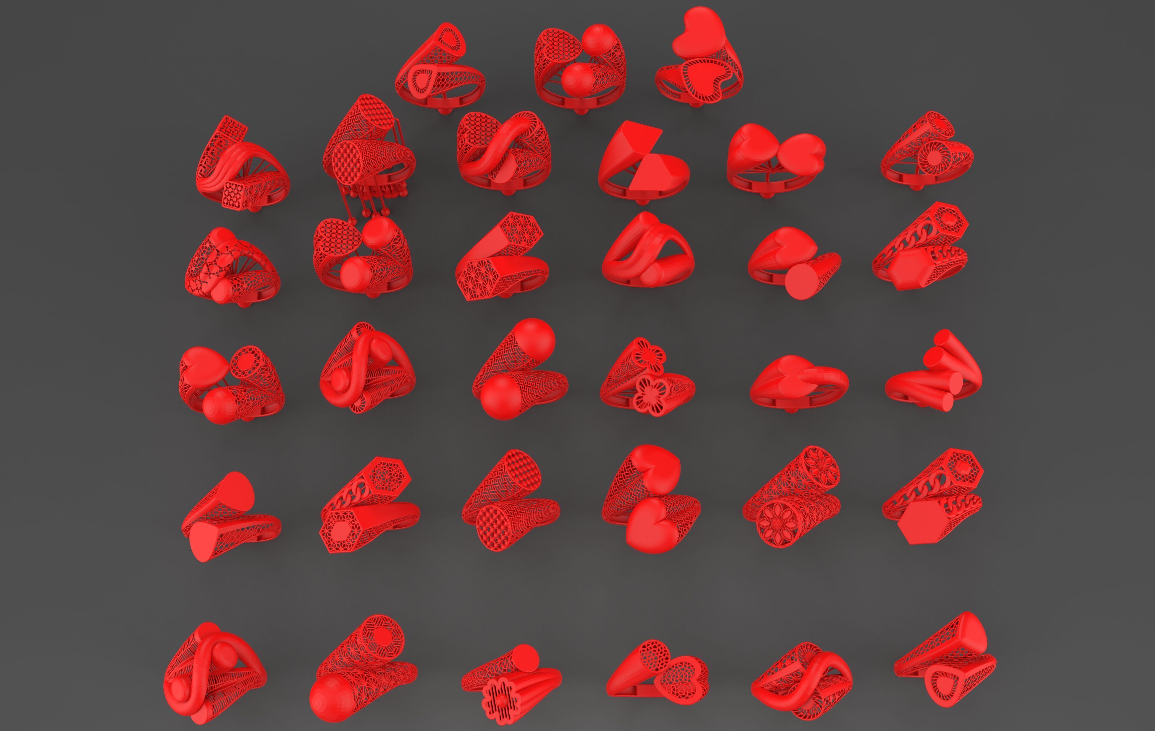 32 New Rings Hight quality light weight 2g 3g ring jewellery 3D model ...