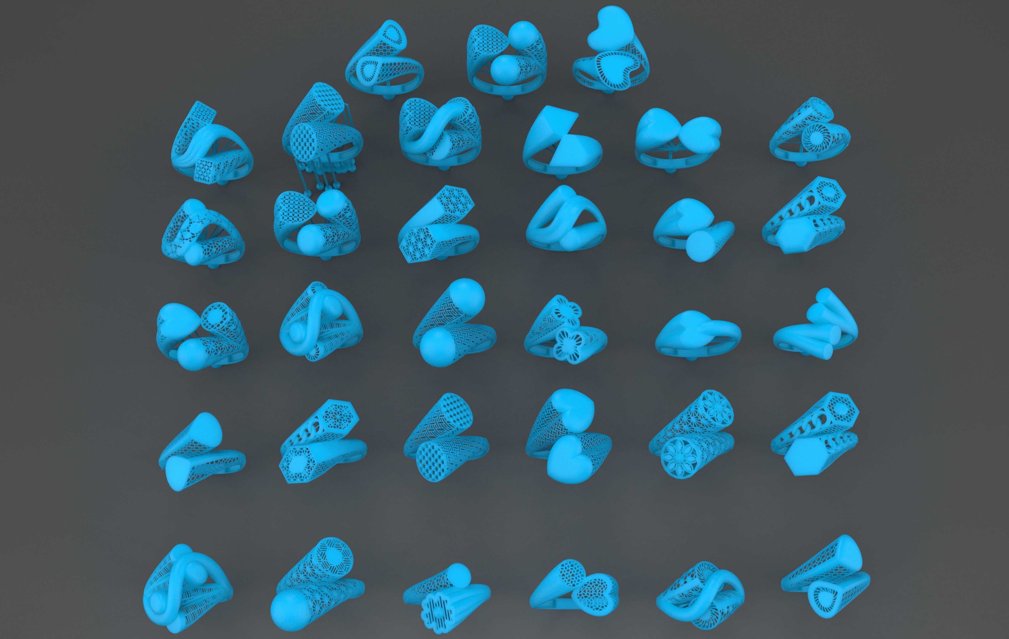 32 New Rings Hight quality light weight 2g 3g ring jewellery 3D model ...