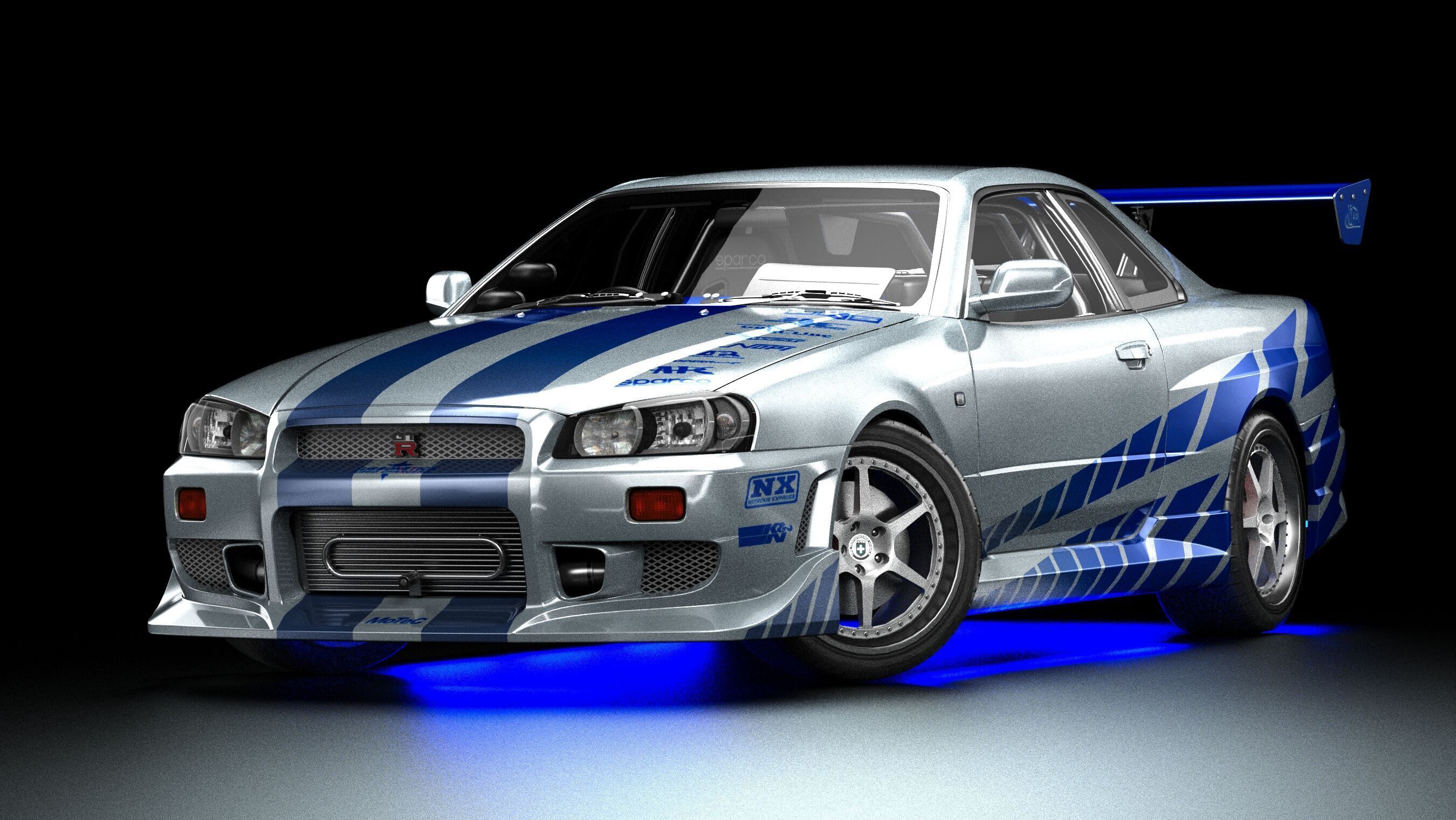 3D model 2 Fast 2 Furious R34 Nissan Skyline GT-R VR / AR / low-poly ...