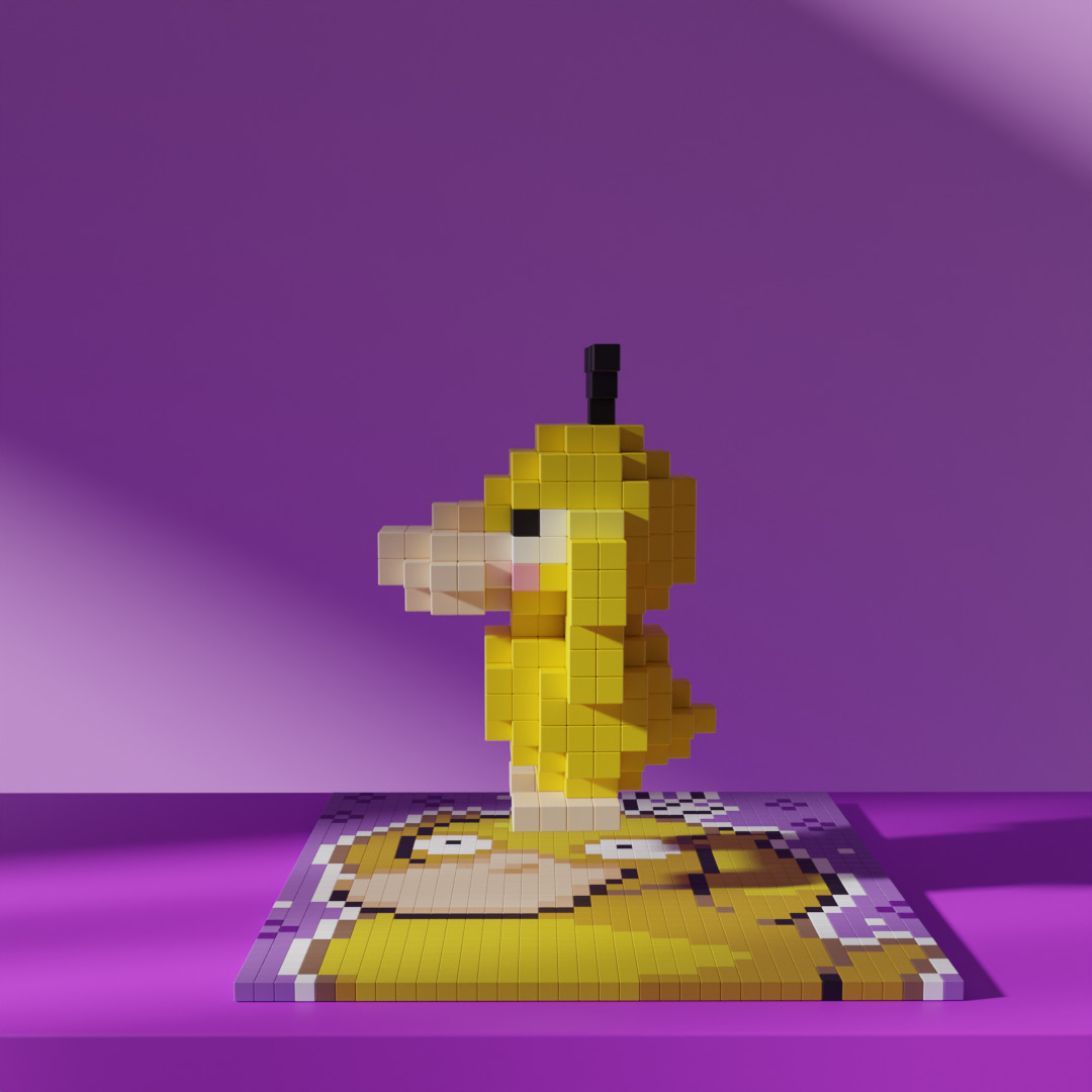 3D model Psyduck Pokemon Voxel Stylized Cubic VR / AR / low-poly | CGTrader