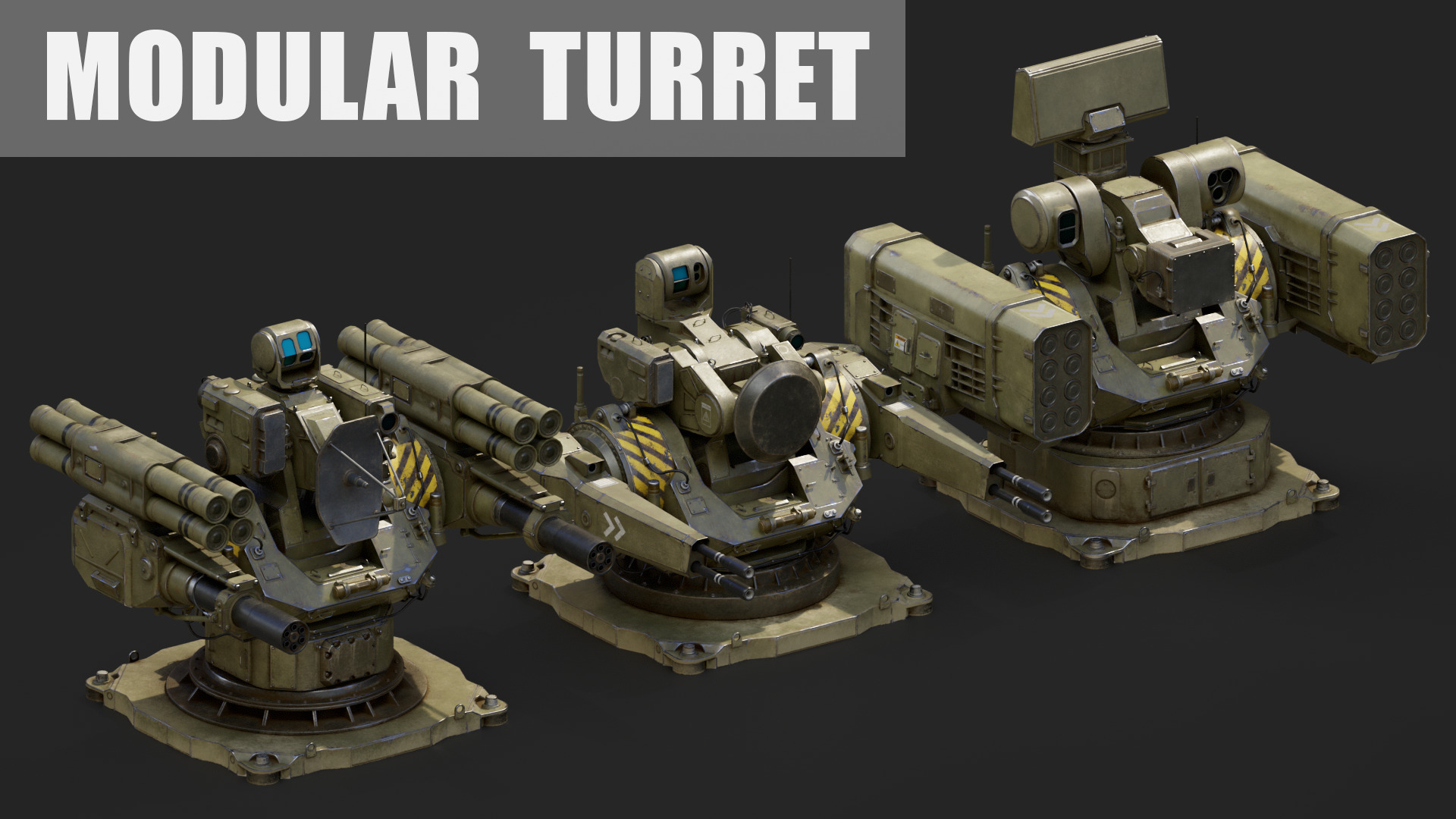 3D model Modular Turret 3d model VR / AR / low-poly | CGTrader
