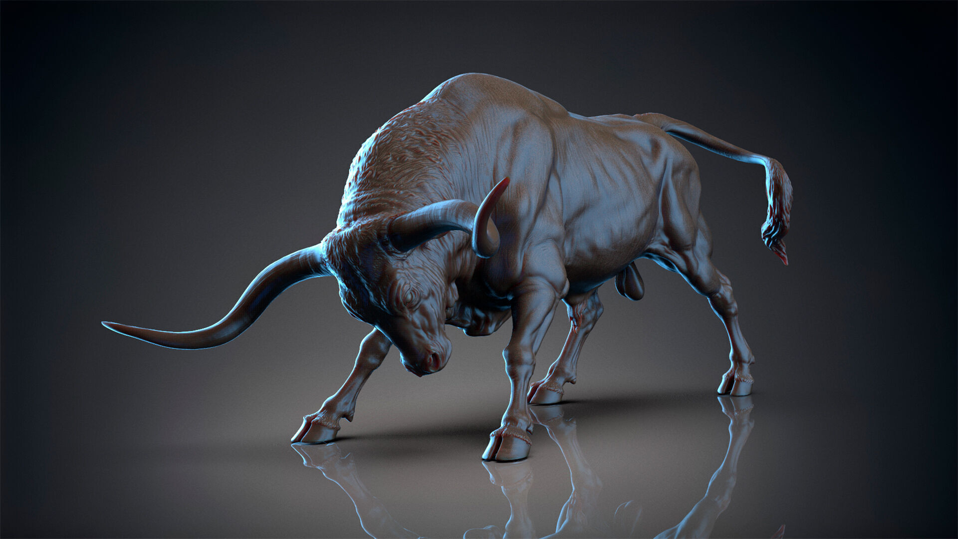Bull - Texas Longhorn I 3D Sculpting 3D model 3D printable | CGTrader