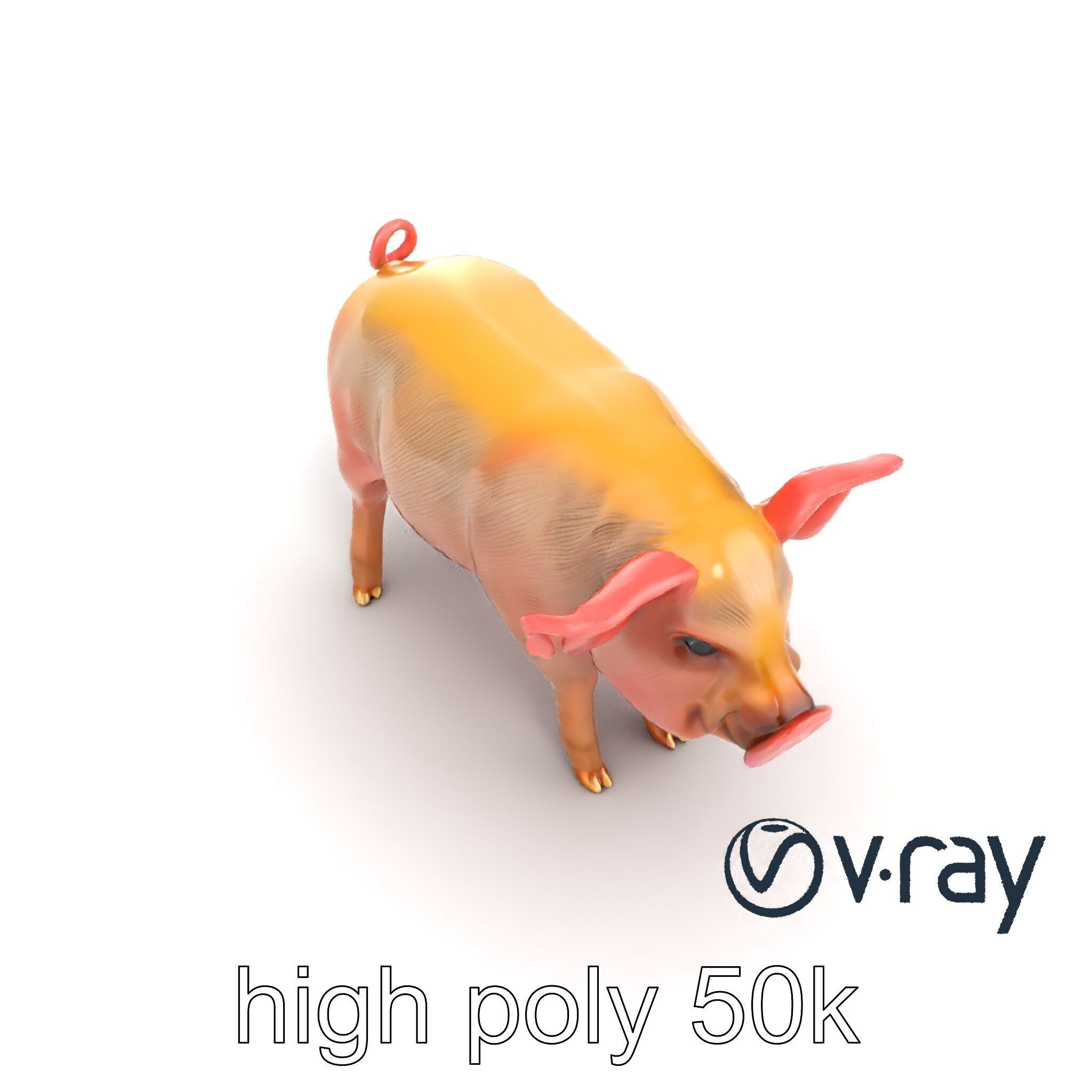 3D model Realistic Pig Model Pack with Natural Texture VR / AR / low ...
