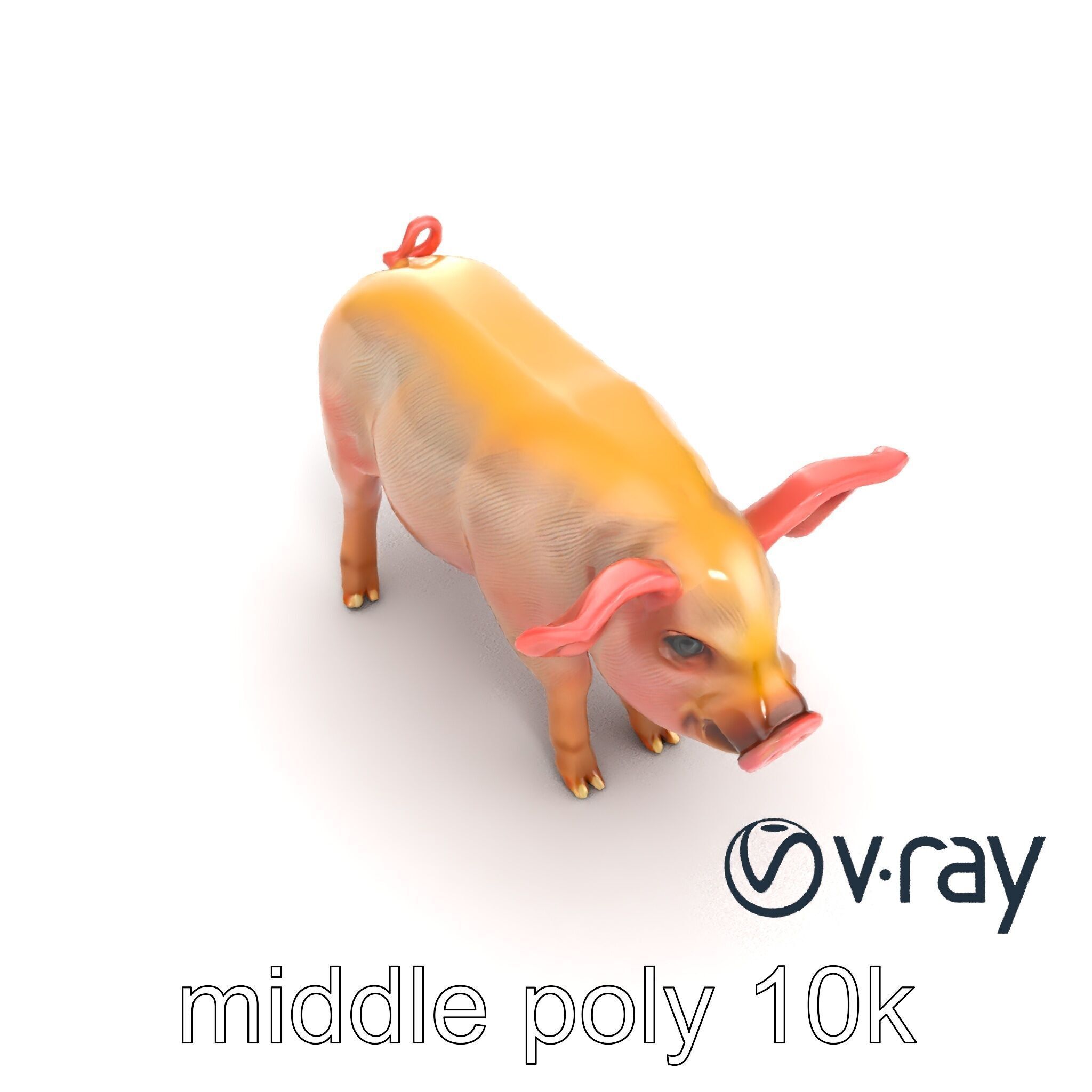 3D model Realistic Pig Model Pack with Natural Texture VR / AR / low ...