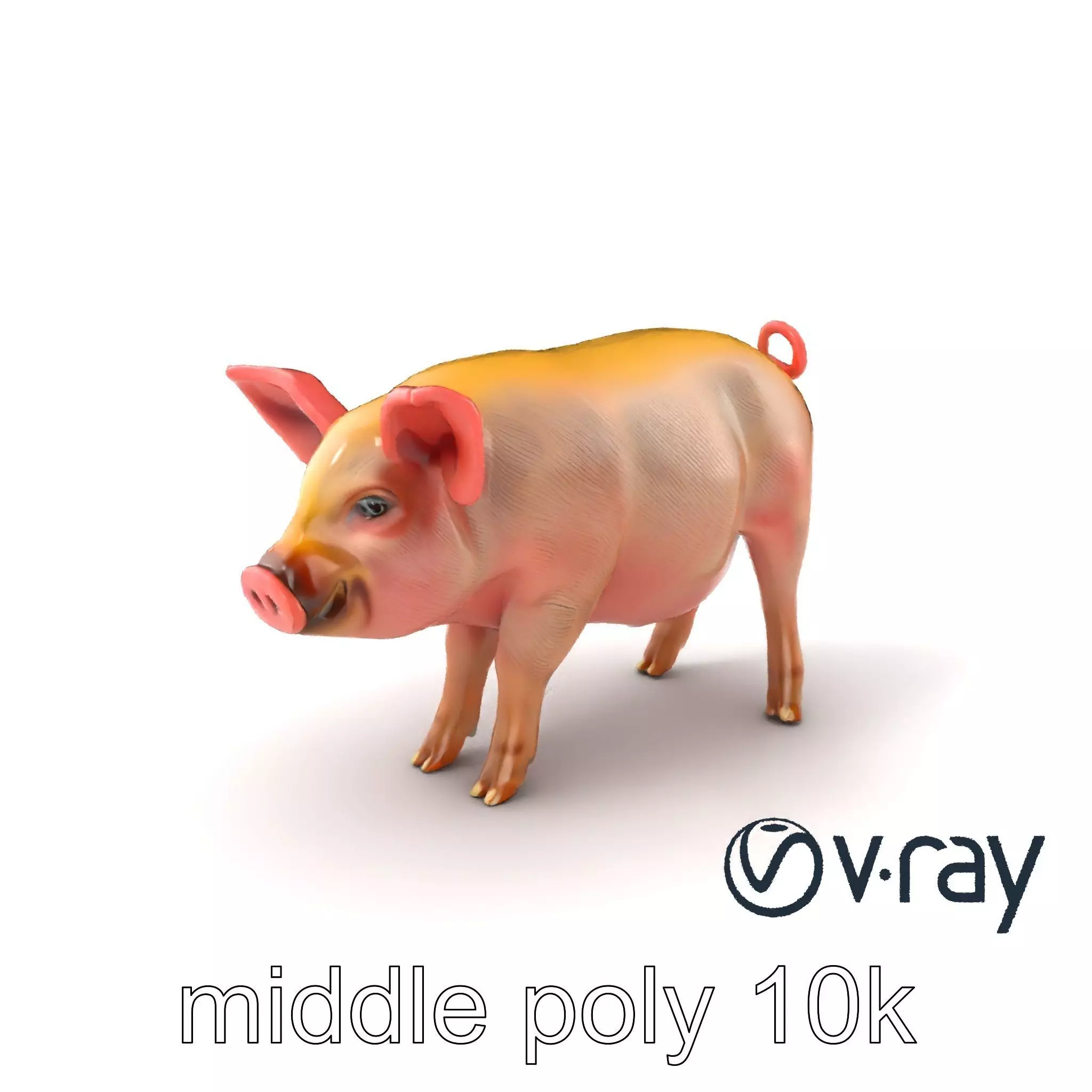 3D model Realistic Pig Model Pack with Natural Texture VR / AR / low ...