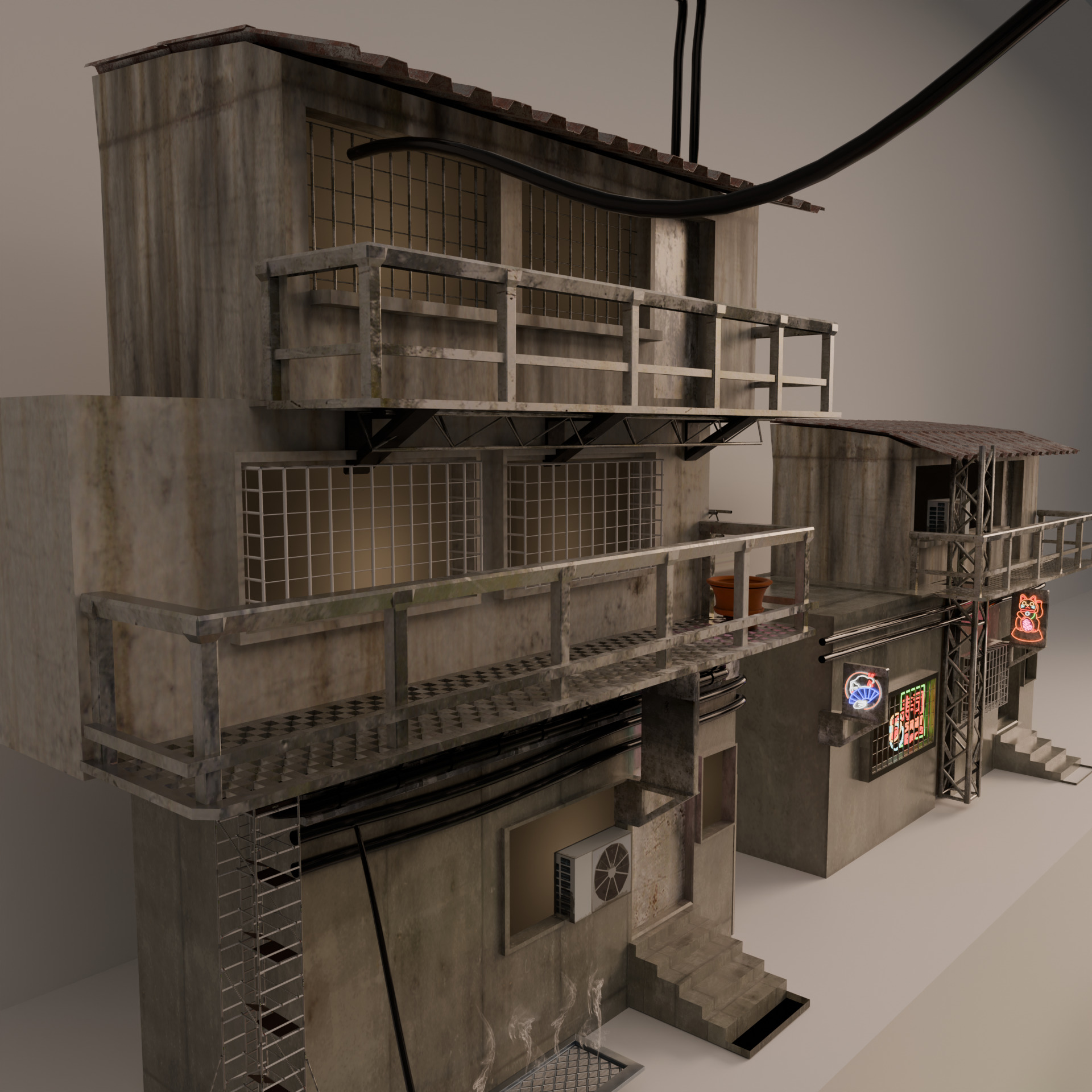 FREE LOW POLY ASIAN STYLED BUILDINGS free VR / AR / low-poly 3D model ...