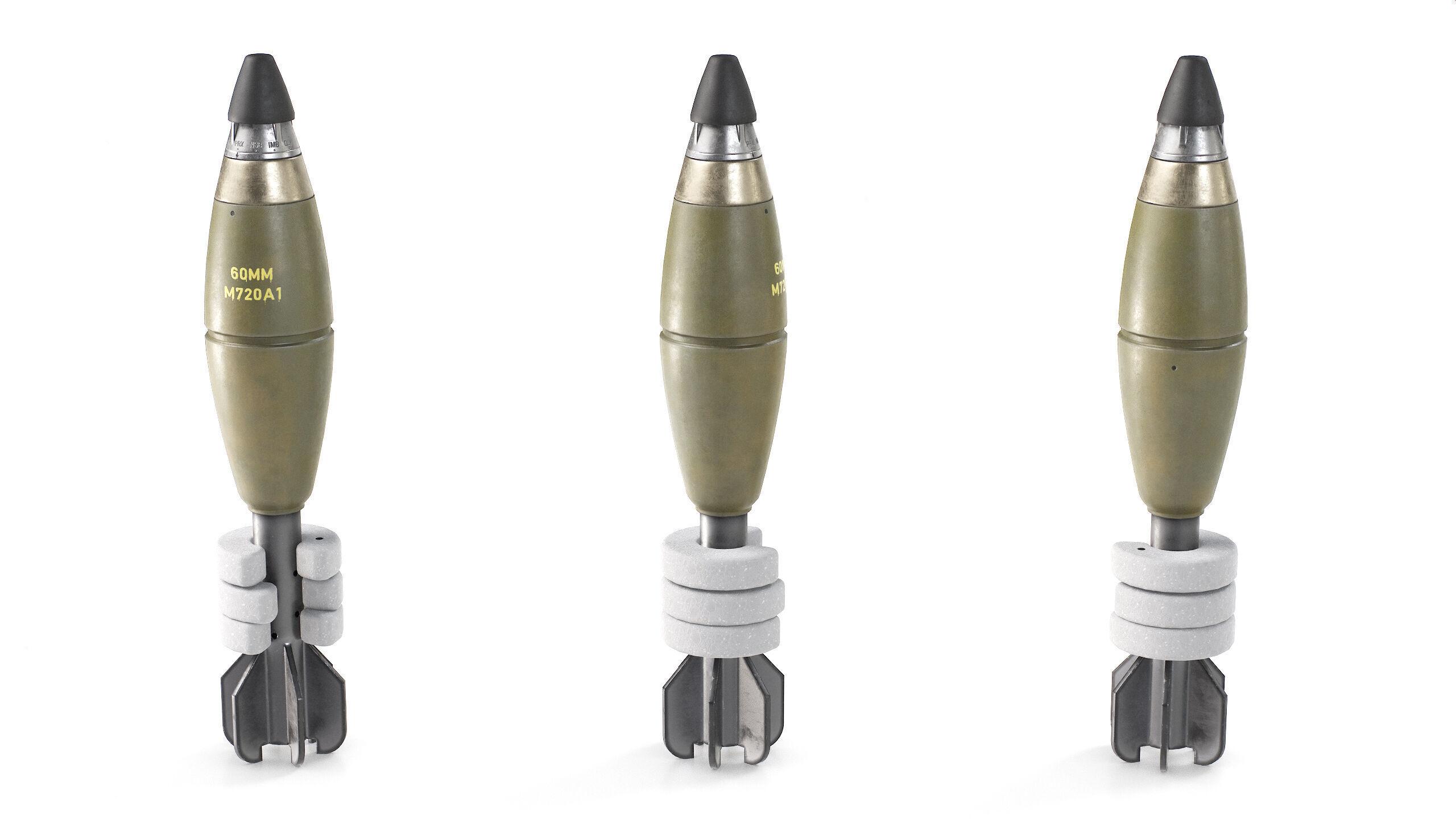 3D model M720A1 Mortar Round 60mm VR / AR / low-poly | CGTrader
