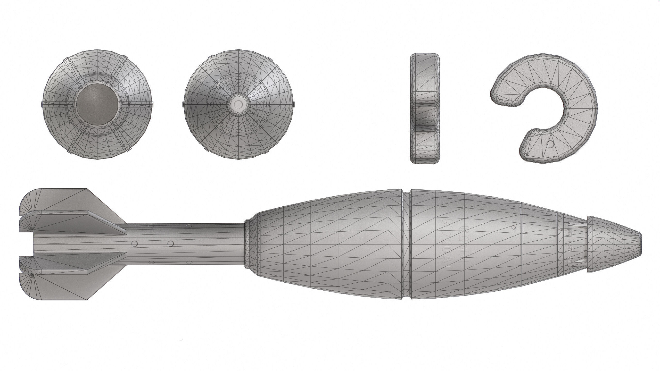 3D model M720A1 Mortar Round 60mm VR / AR / low-poly | CGTrader