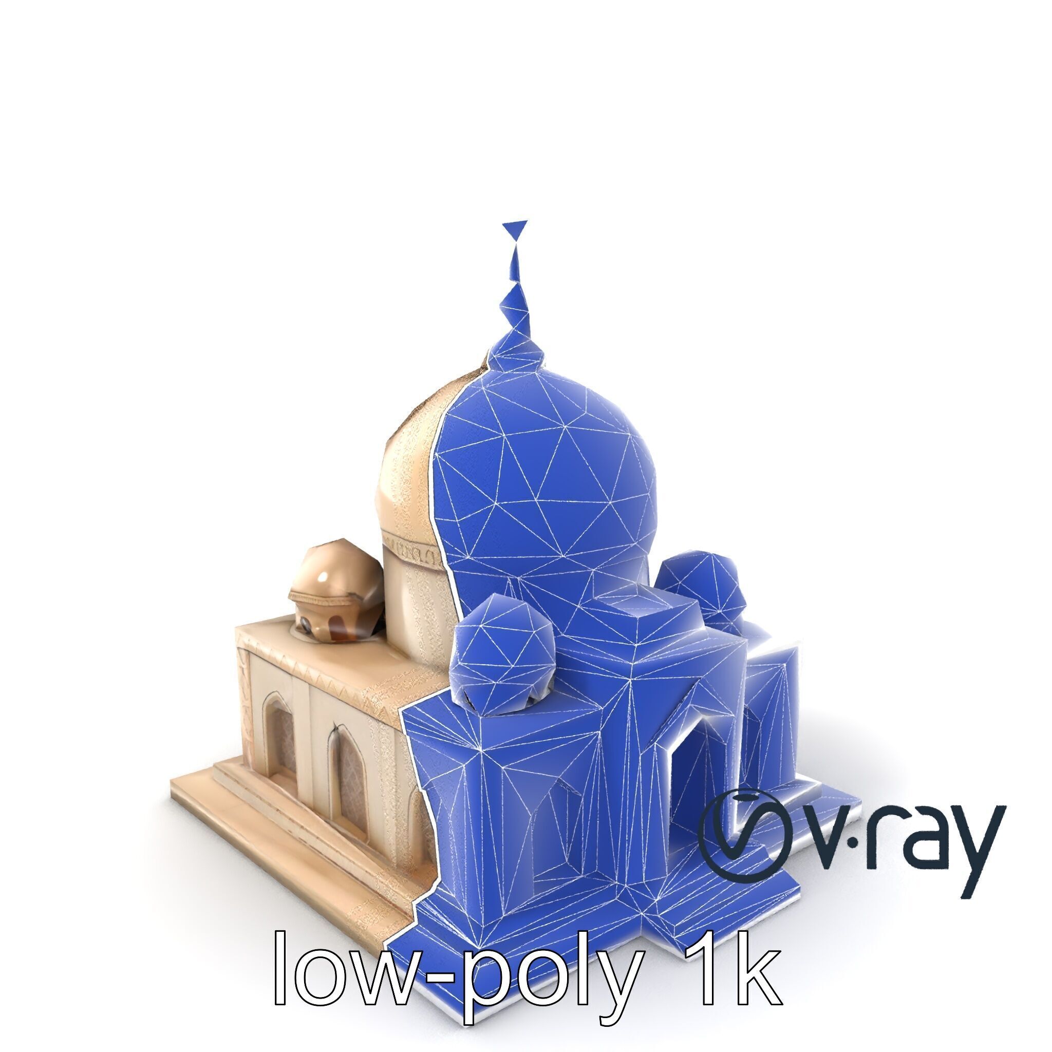 3D model Symmetrical Mosque Architecture Model Pack VR / AR / low-poly ...