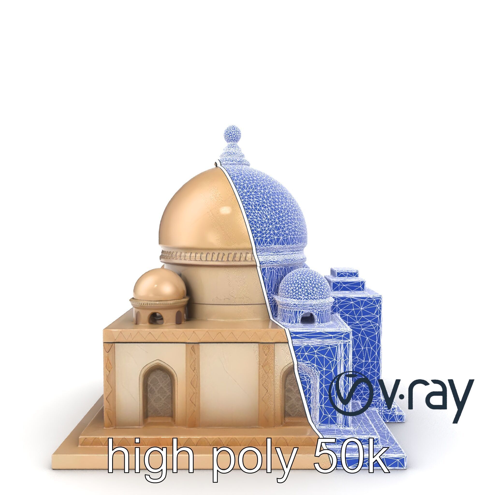 3D model Symmetrical Mosque Architecture Model Pack VR / AR / low-poly ...