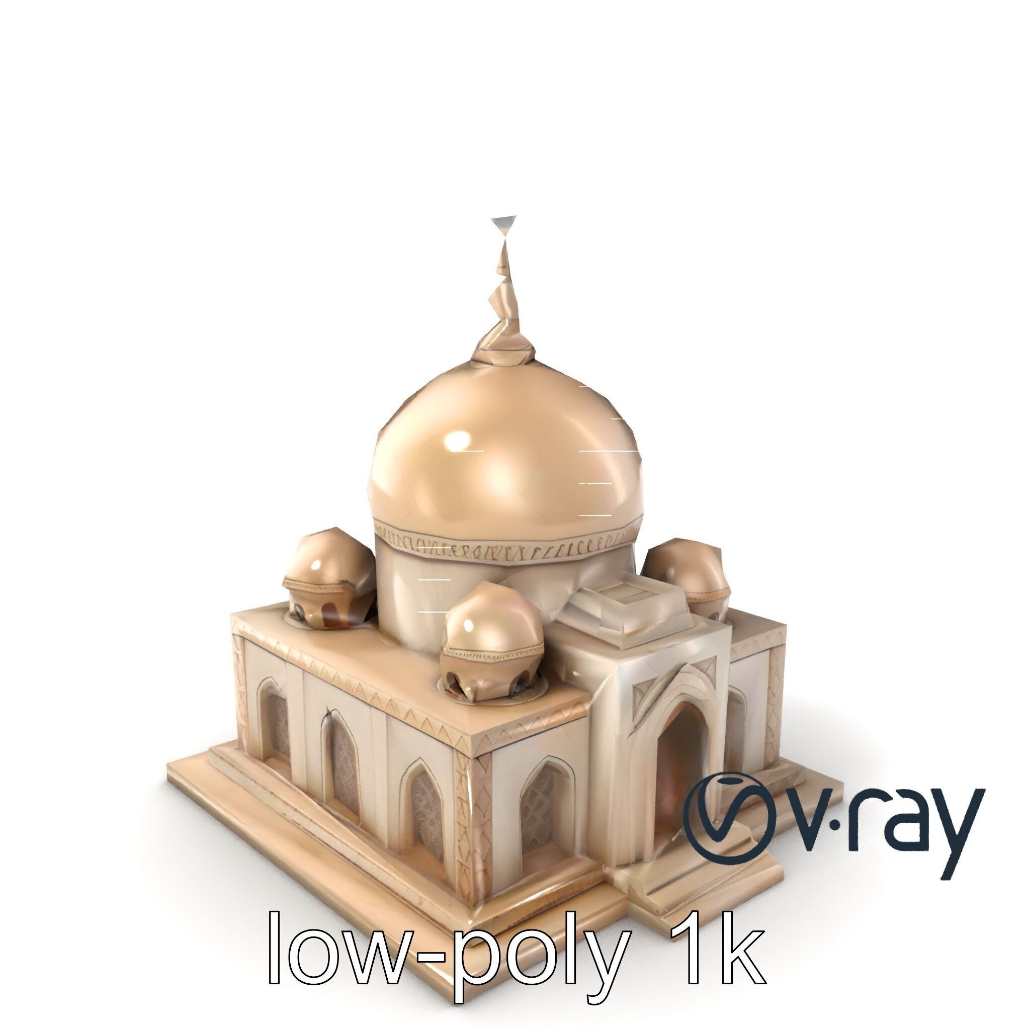 3D model Symmetrical Mosque Architecture Model Pack VR / AR / low-poly ...
