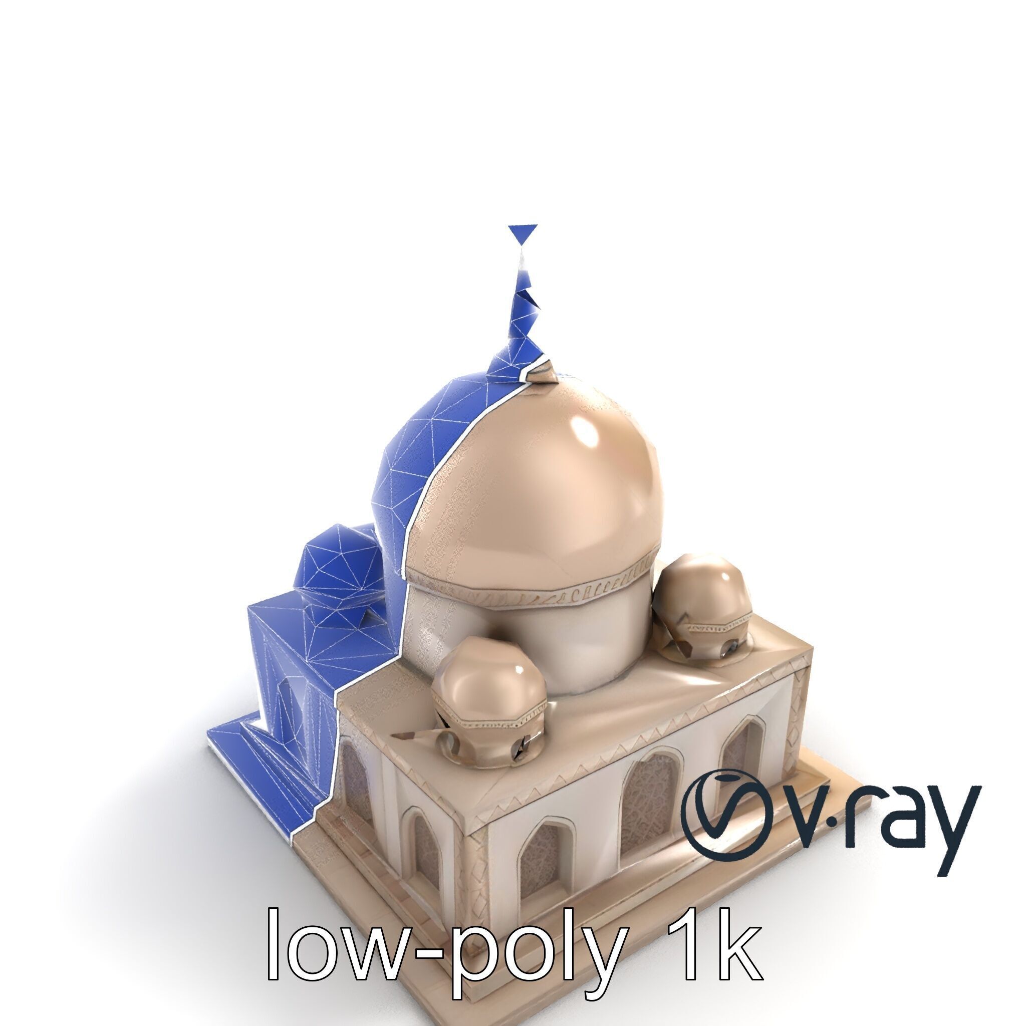 3D model Symmetrical Mosque Architecture Model Pack VR / AR / low-poly ...