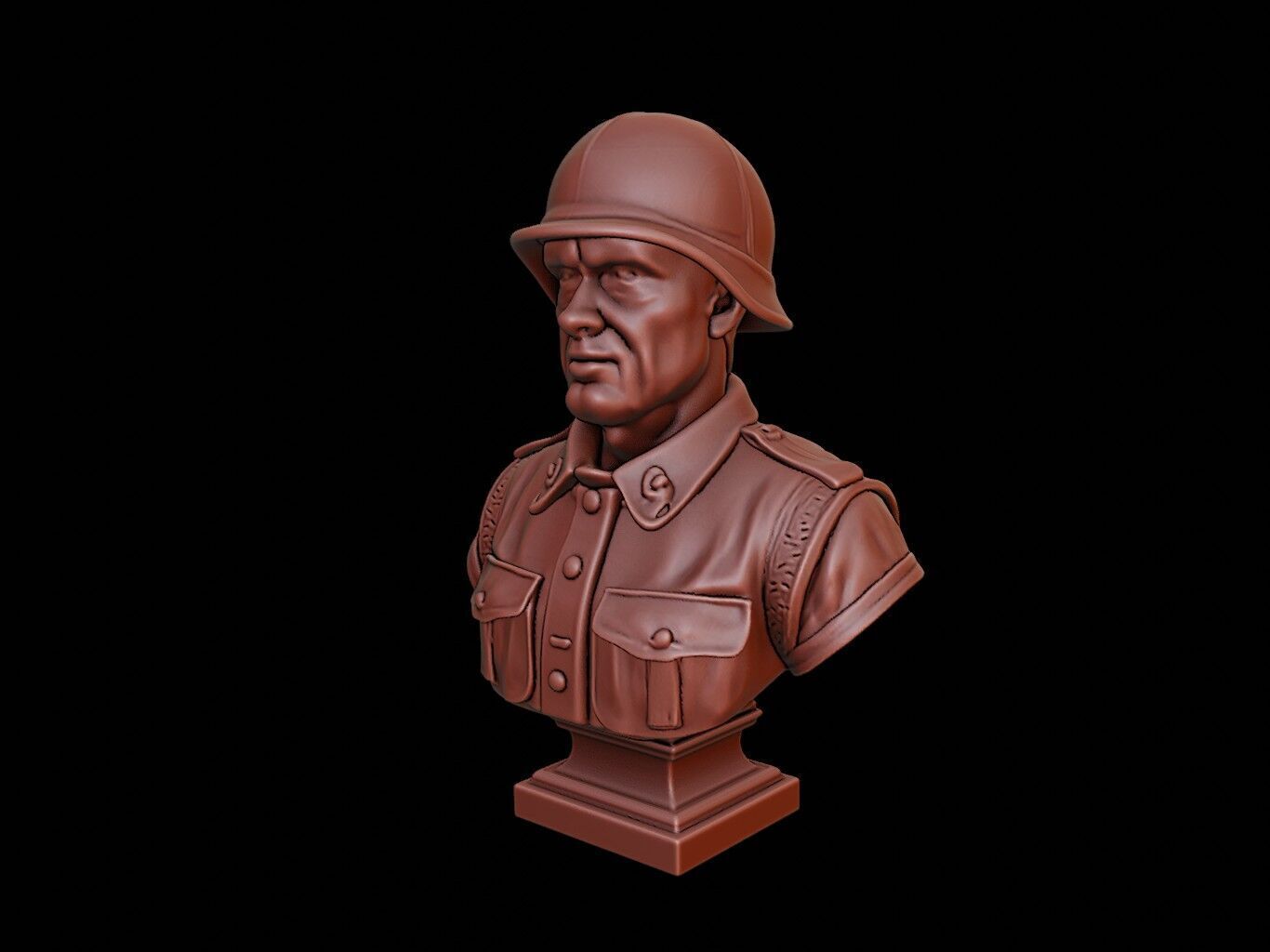 WW2 Soldier Bust 3D model 3D printable | CGTrader