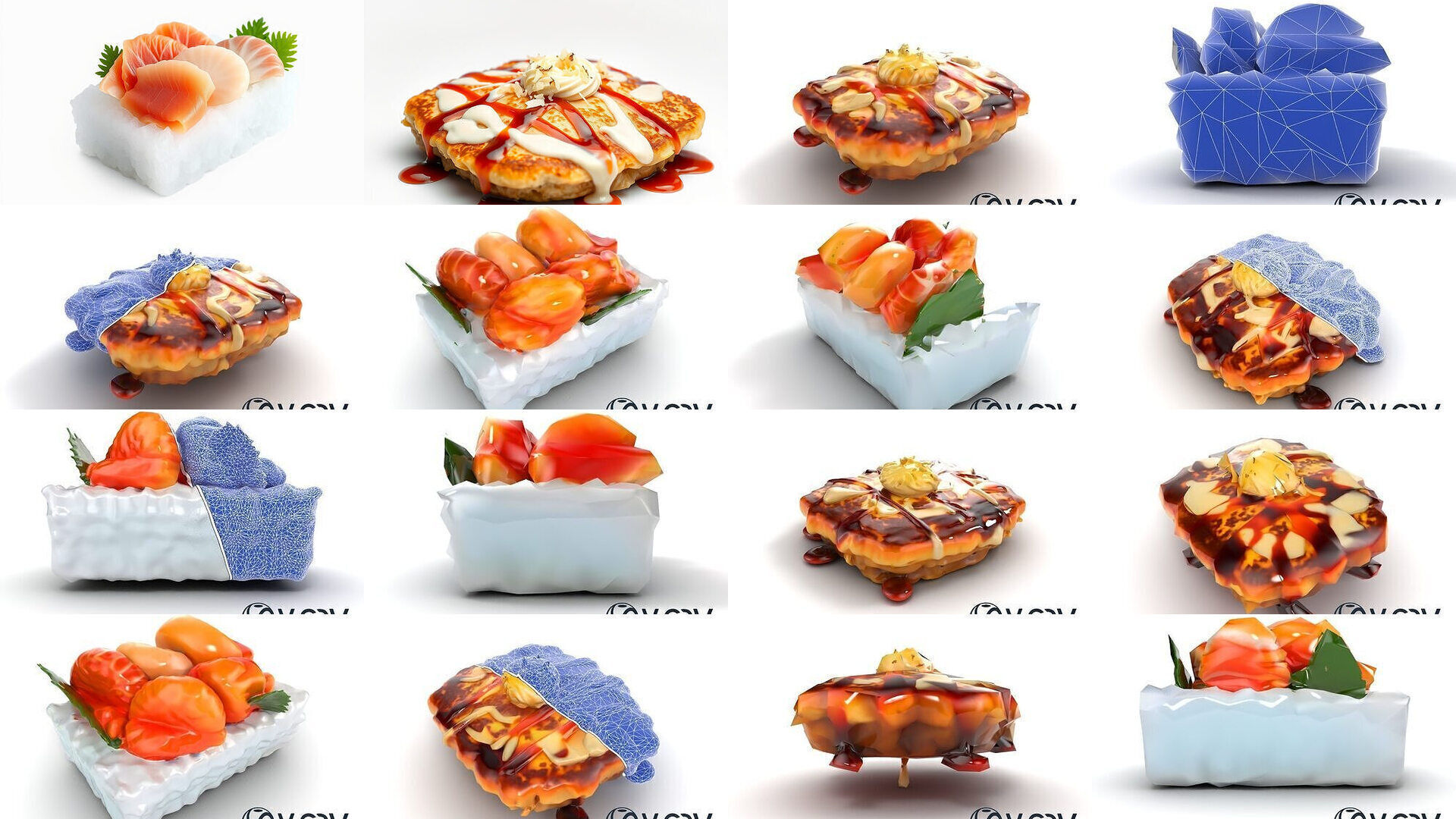 3D Model Collection Exquisite Japanese Cuisine 3D Models Pack VR / AR ...