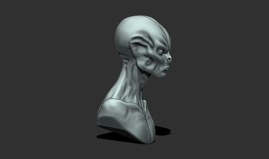 Alien Bust 8 - Sculpture Detailed 3D STL 3D model 3D printable | CGTrader