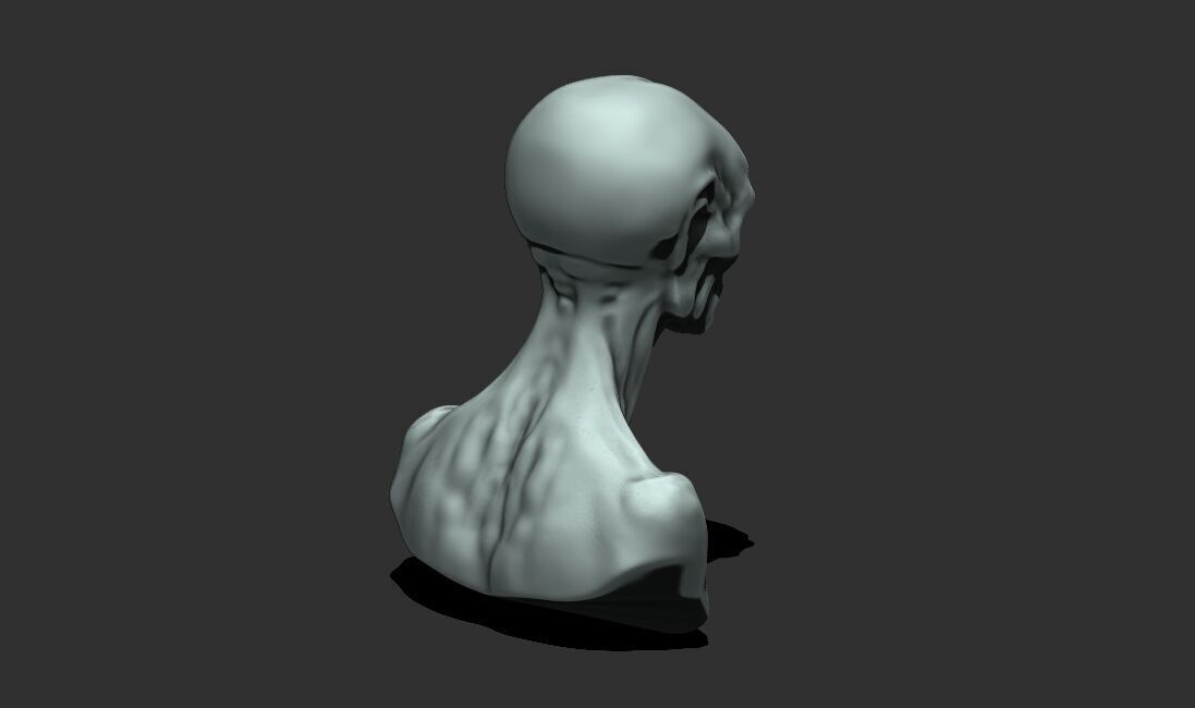Alien Bust 8 - Sculpture Detailed 3D STL 3D model 3D printable | CGTrader